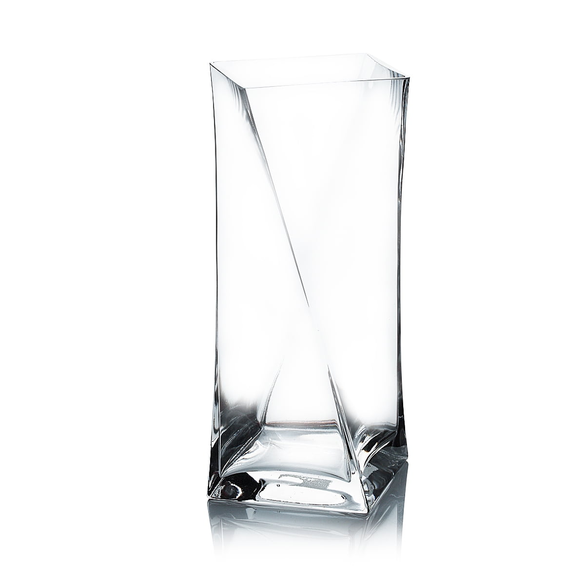 WGV Clear Twisted Block Vase - 4" Wide x 10" Height, Good quality ...
