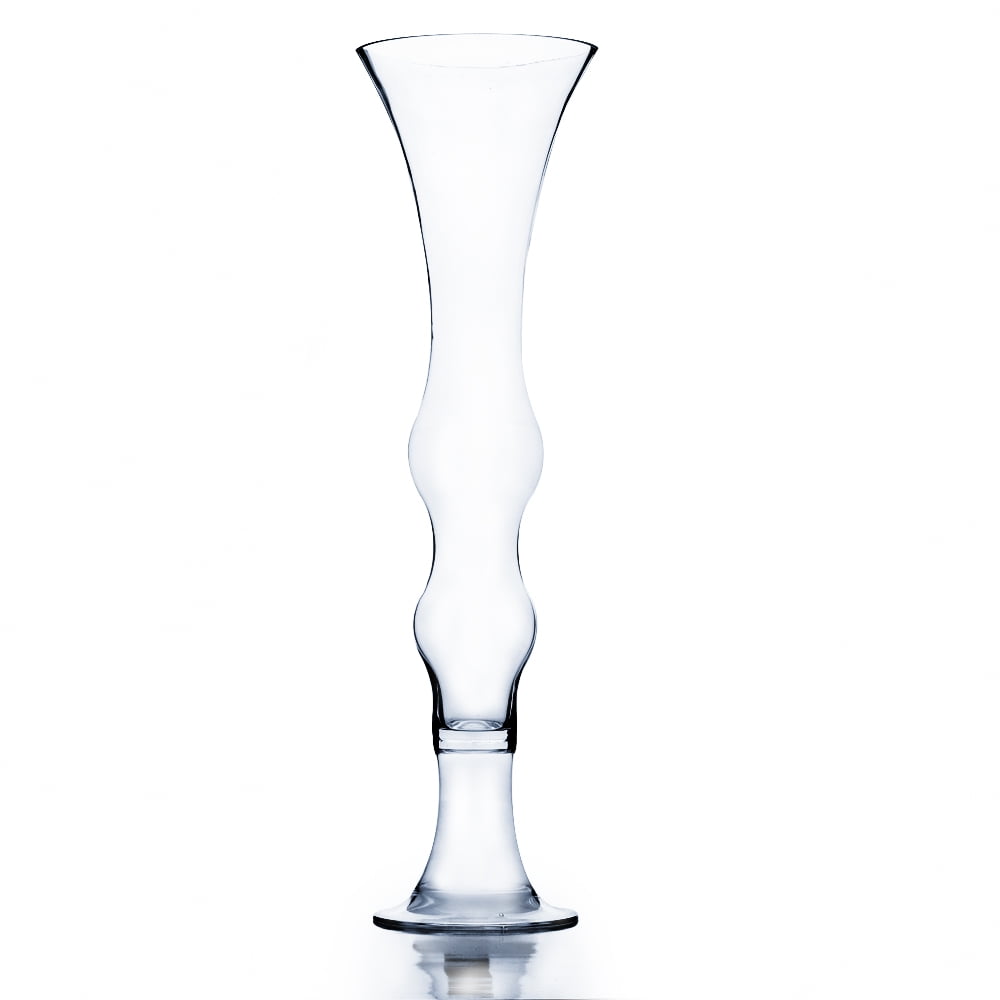 WGV Clear Wavy Designer Trumpet Vase - 7" Wide x 24" Height, Good ...