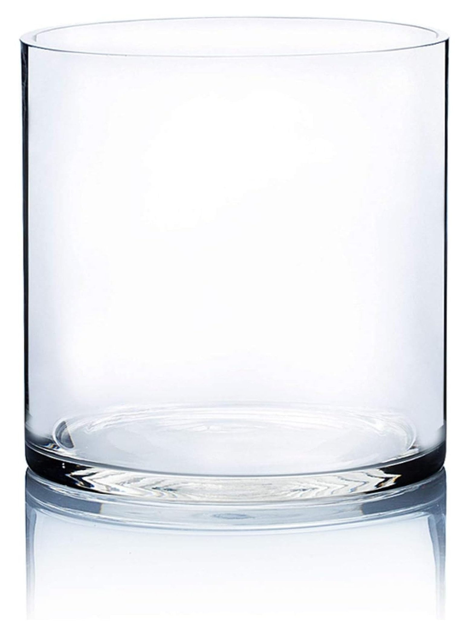 WGV Cylinder Vase, Width 7", Height 7", Clear Wide Large Diameter ...