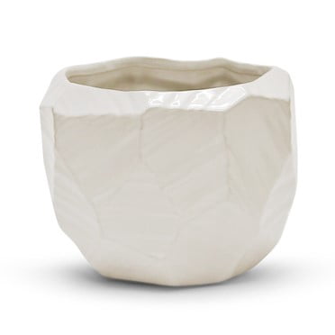 WGV Extra Large White Geometric Vase - 6.7" Wide x 5.3" Height, Good ...