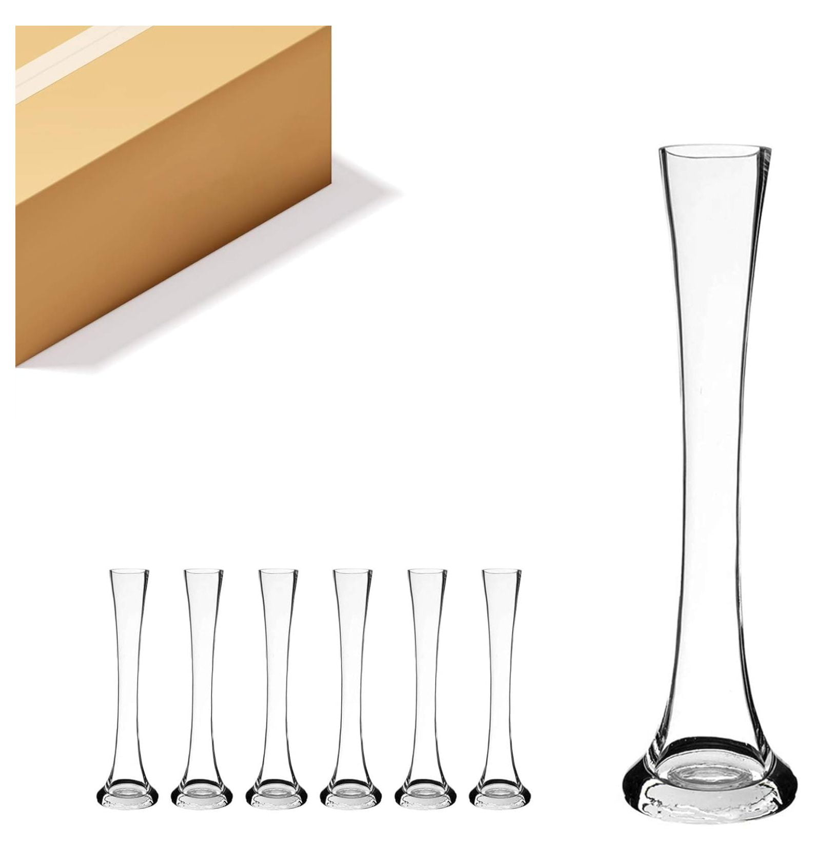 WGV Gathering Bud Vase Bulk, Width 3.3", Height 12", Clear Tall ...