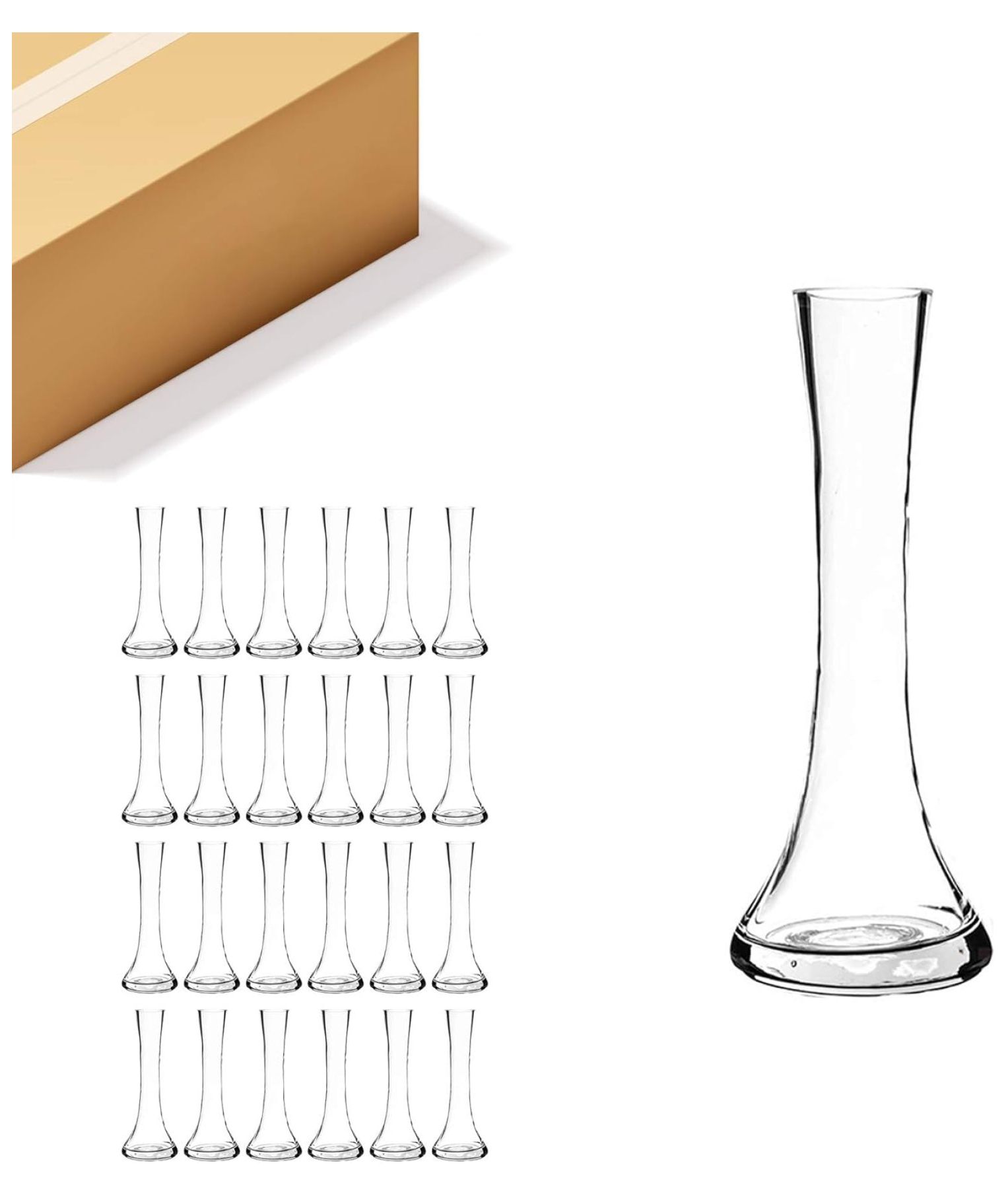 WGV Gathering Bud Vase Bulk, Width 3", Height 8", Clear Standard ...