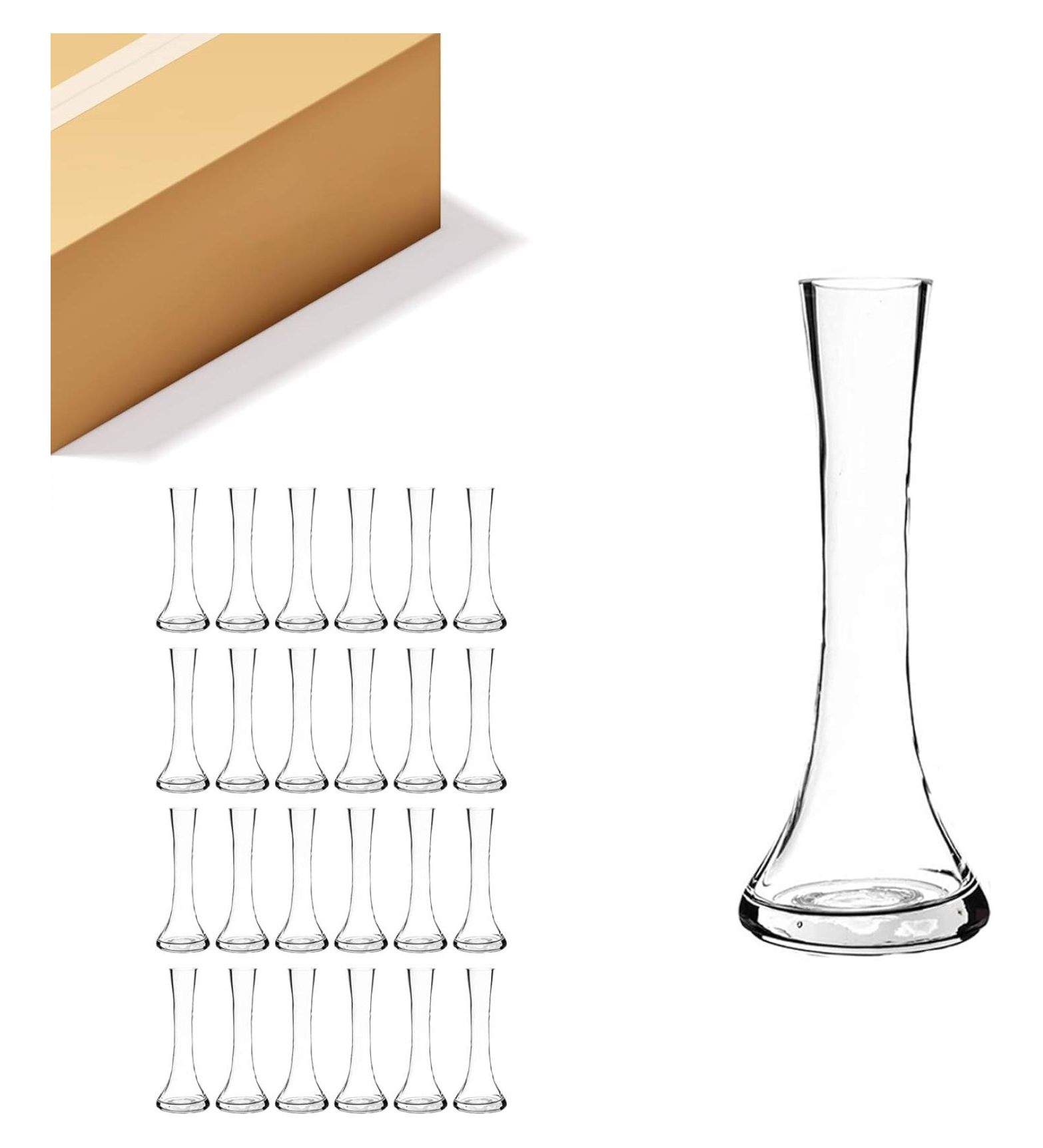 WGV Gathering Bud Vase Bulk, Width 3", Height 8", Clear Standard ...