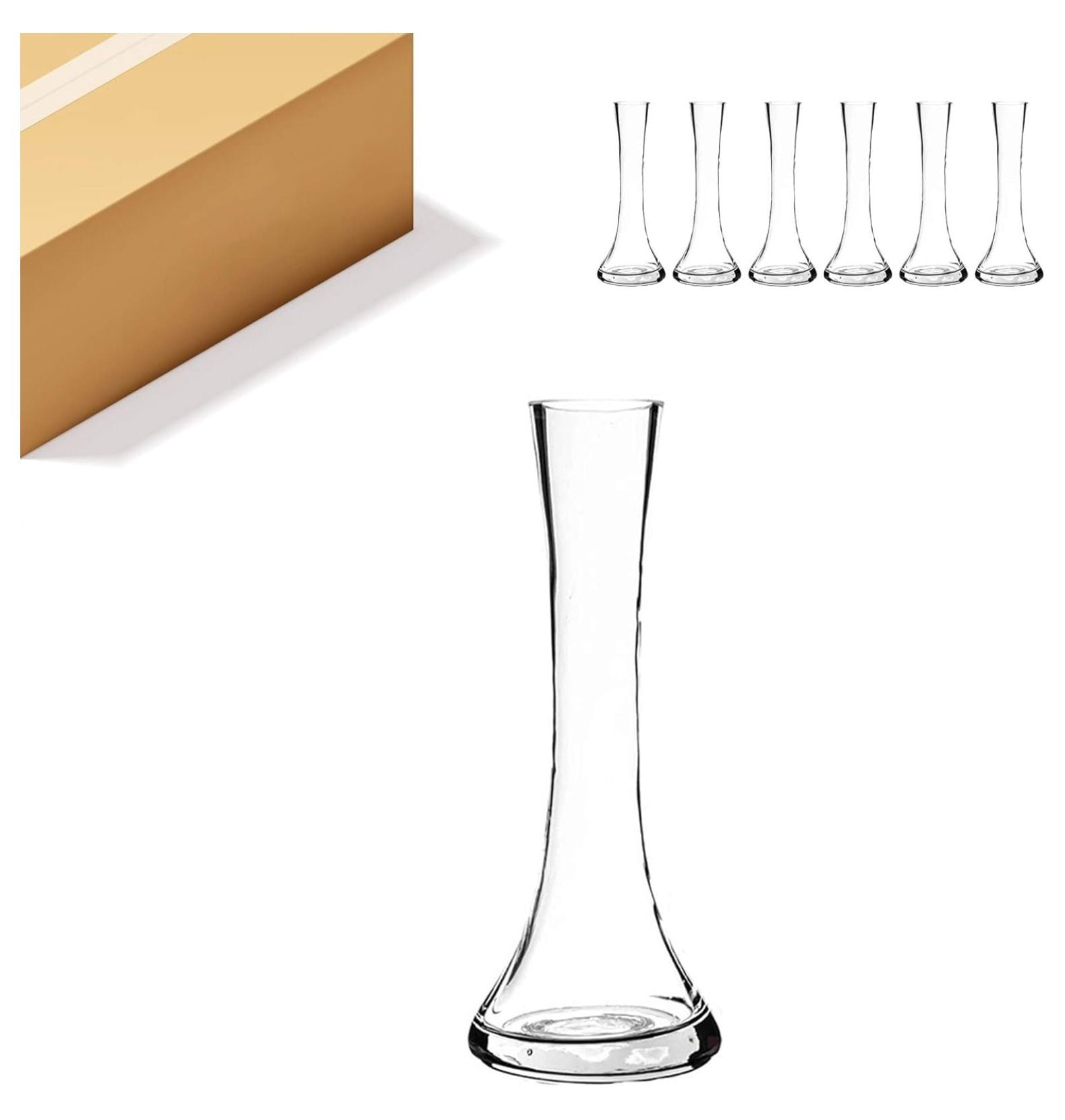 WGV Gathering Bud Vase Bulk, Width 3", Height 8", Clear Standard ...