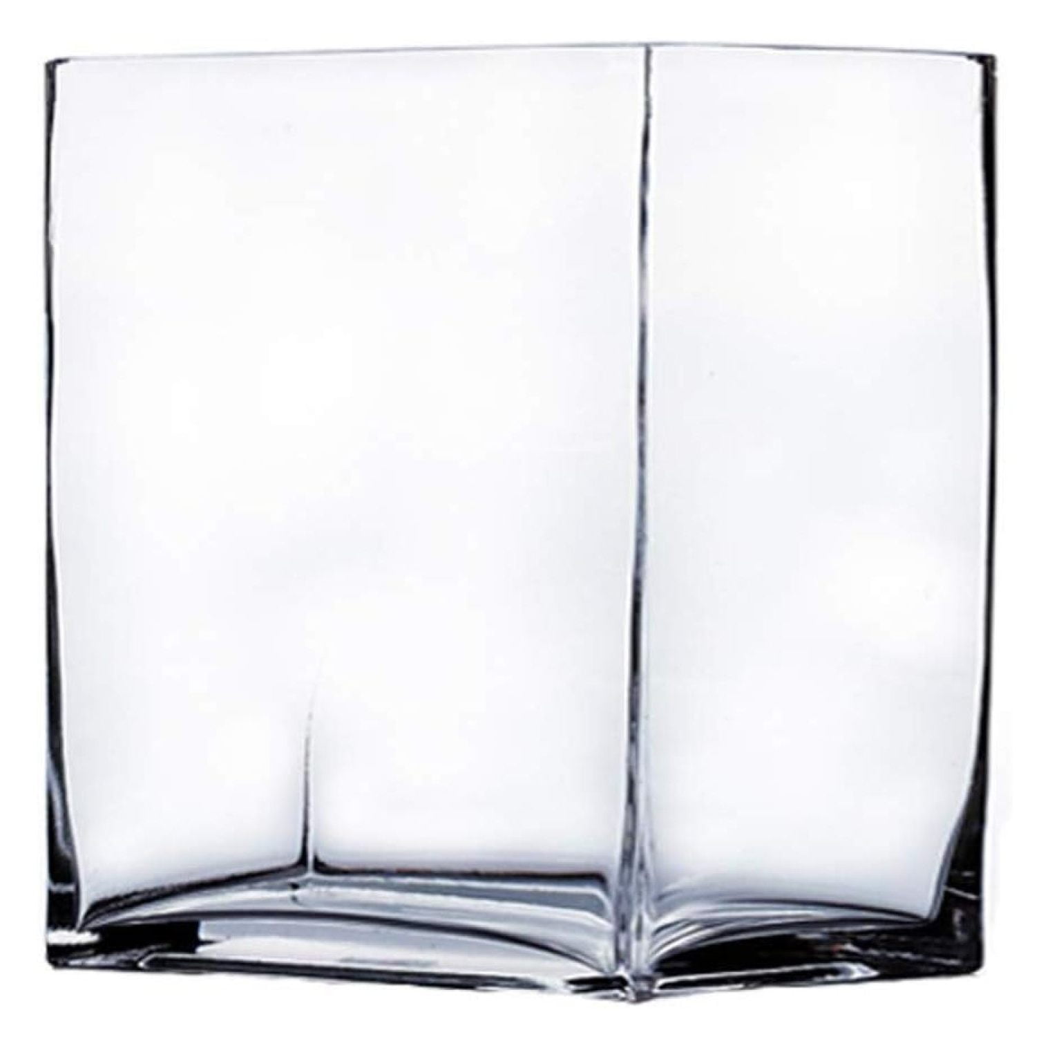 WGV Glass Rectangle Block Vase, Width x Length 3" x 4", Height 5",Clear ...