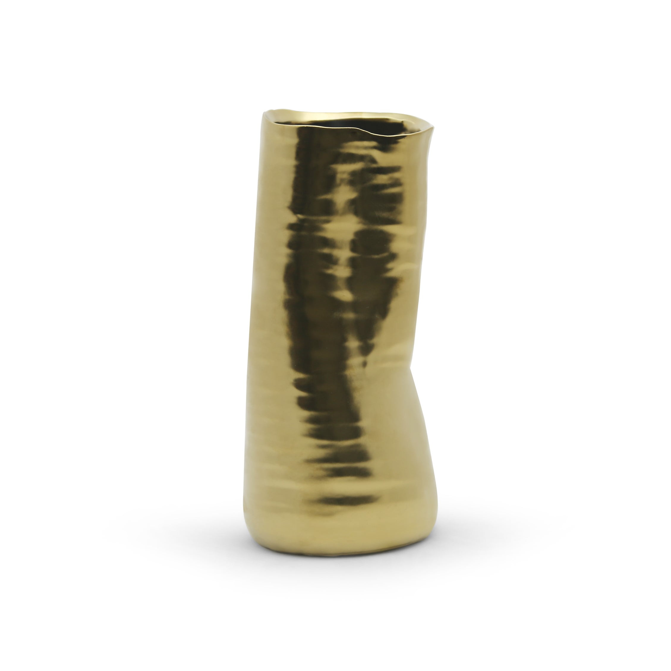 WGV Gold Formed Vase - 4" Wide x 9" Height, Good quality, Heavy ...