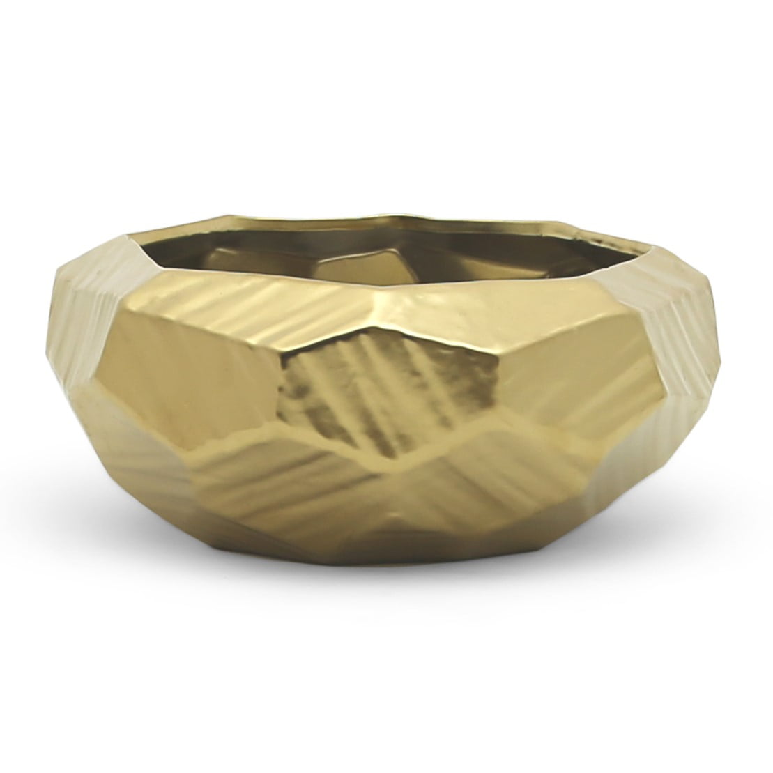 WGV Gold Geometric Bowl - 9" Wide x 3.75" Height, Good quality, Heavy ...