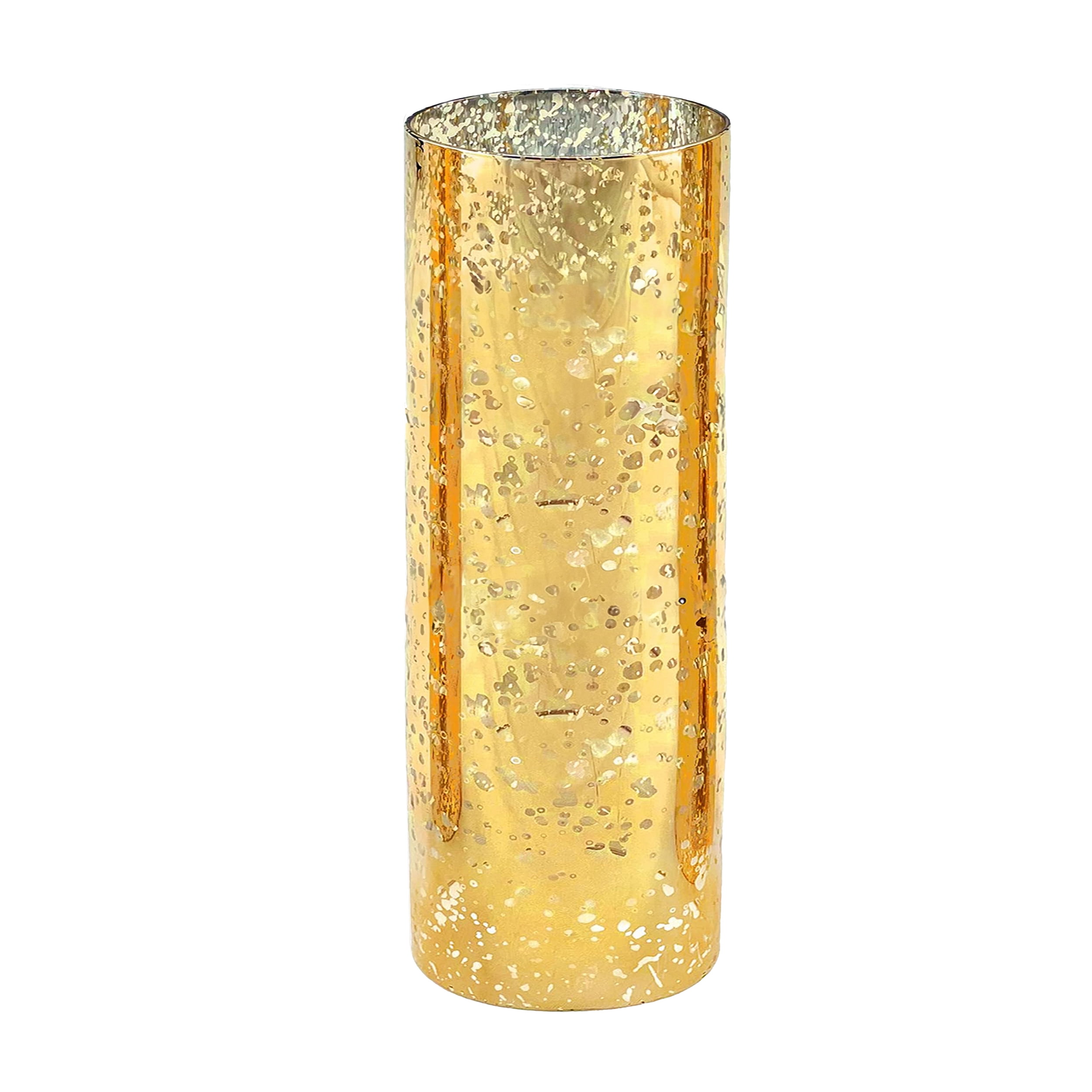WGV Gold Speckled Glass Hurricane Candle Shade Chimney Tube - 5" Wide x ...