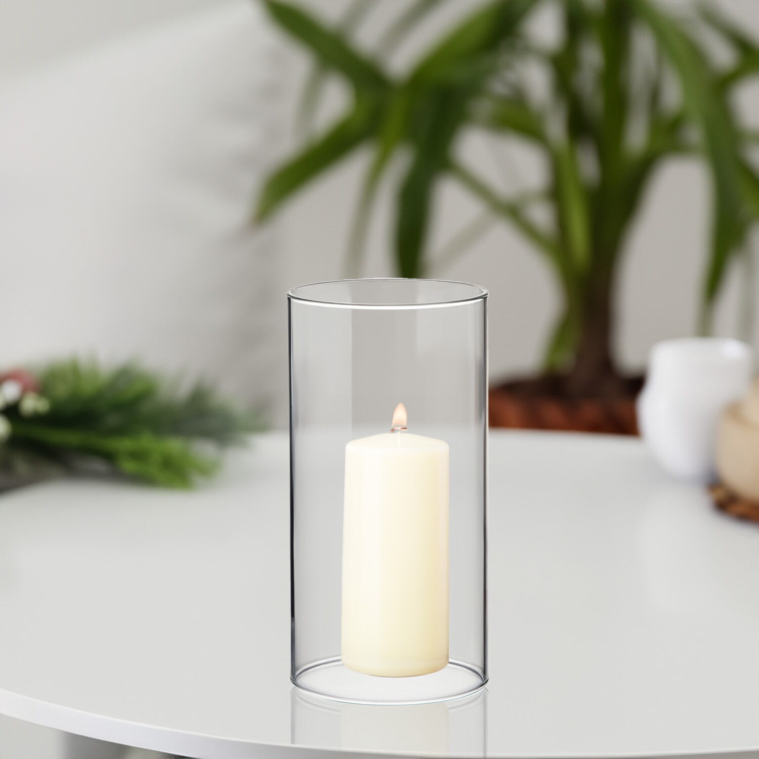 WGV International Clear Glass Cylinder Hurricane Chimney Tube, Candle ...