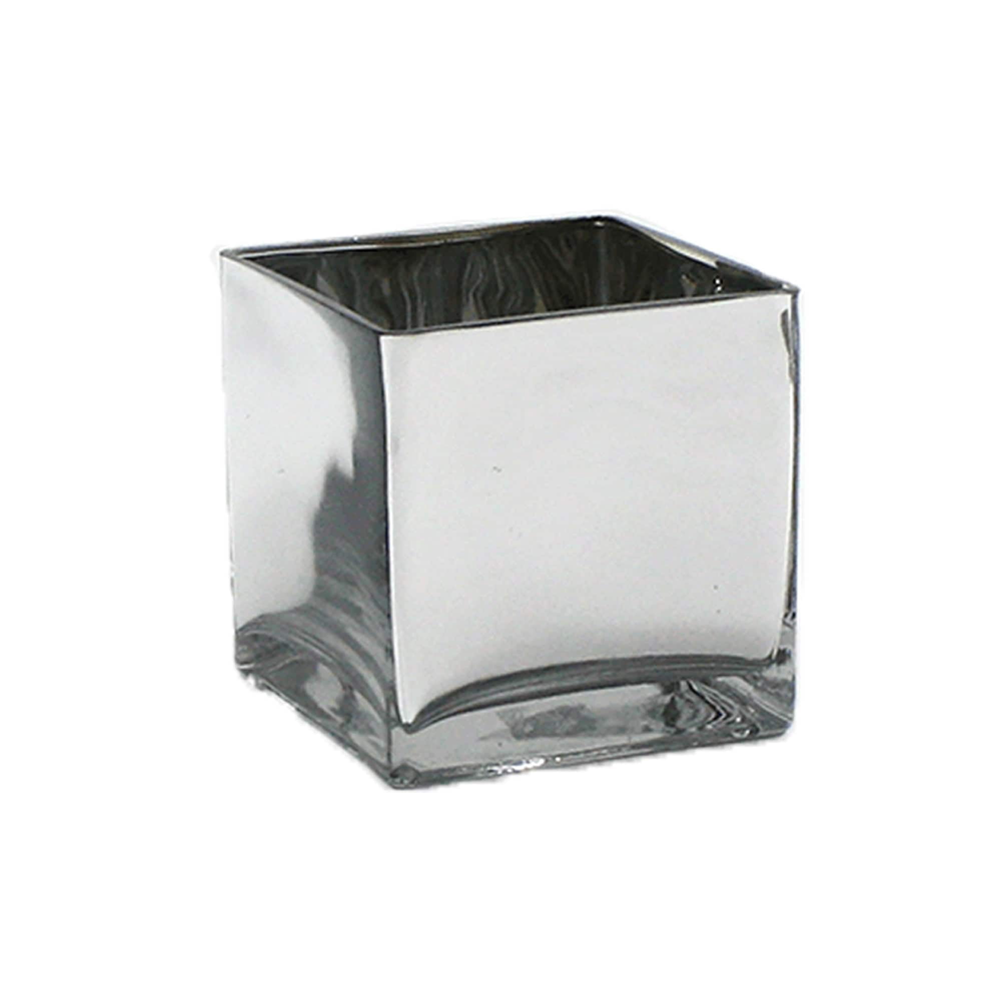 WGV International Decorative Glass Square Cube Vase, Candle Holder, 1 ...