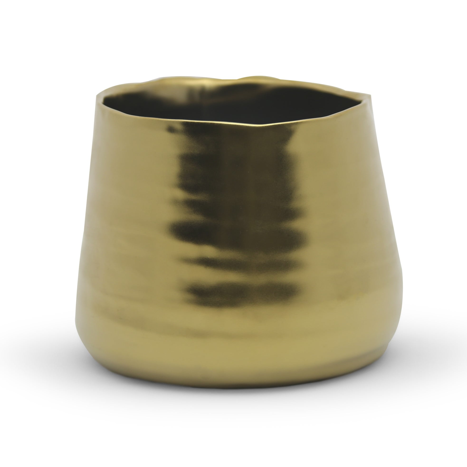 WGV Large Gold Bowl Pot - 7" Wide x 6" Height, Good quality, Heavy ...