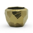 WGV Medium Gold Geometric Pot - 5" Wide x 4" Height, Good quality ...