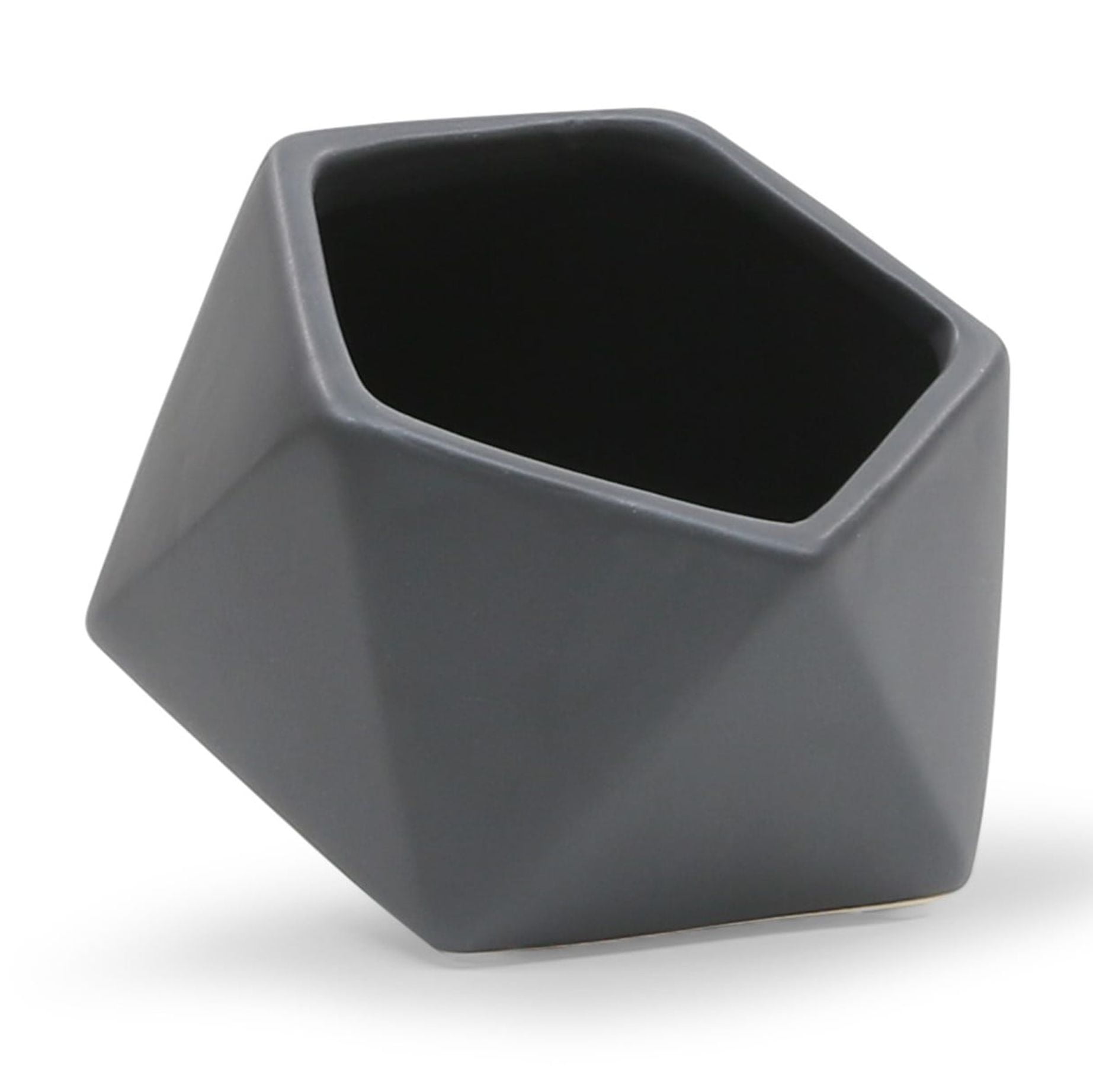 WGV Medium Tilted Geometric Pot - Matte Black - 5" Wide x 4" Height ...