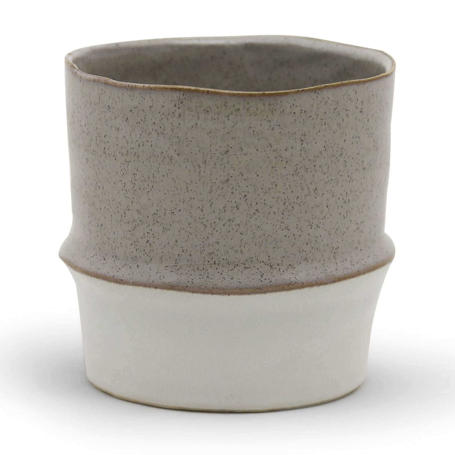 WGV Medium Two Tone Ceramic Cylinder Vase - 5" Wide x 5" Height, Good ...