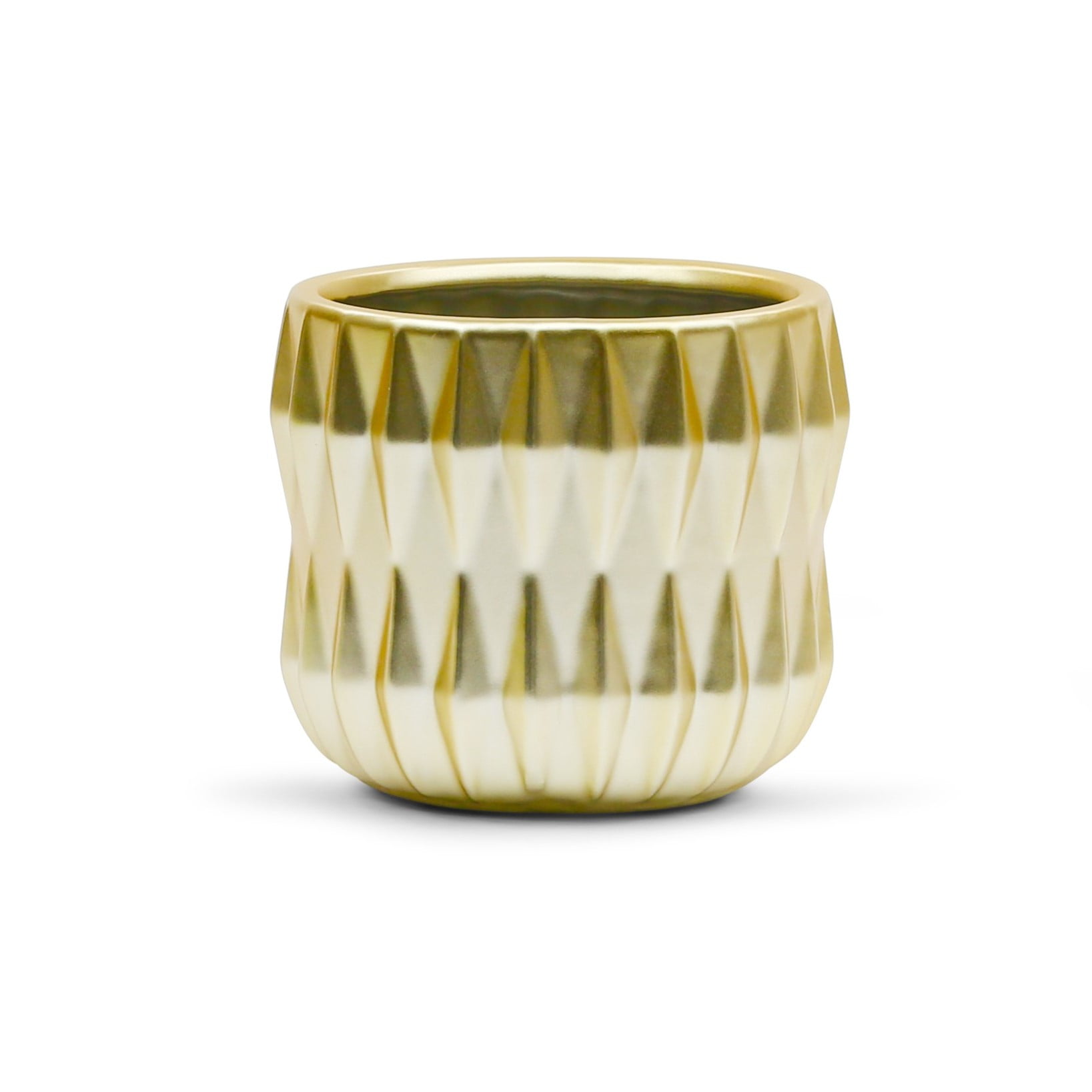 WGV Medium Unique Gold Ceramic Pot - 5.5" Wide x 5" Height, Good ...