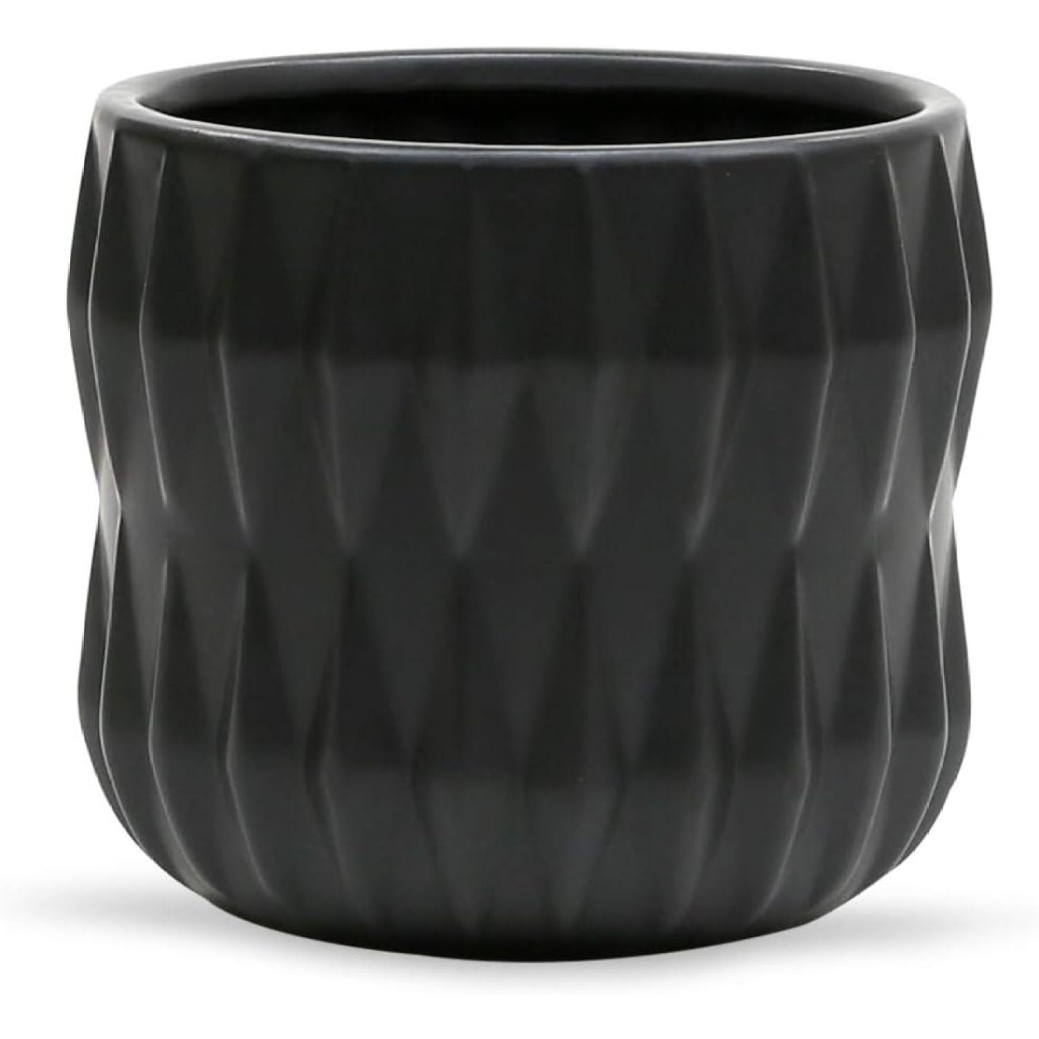 WGV Origami Ceramic Vase, Width 4.5", Height 4", Matta Black Double ...