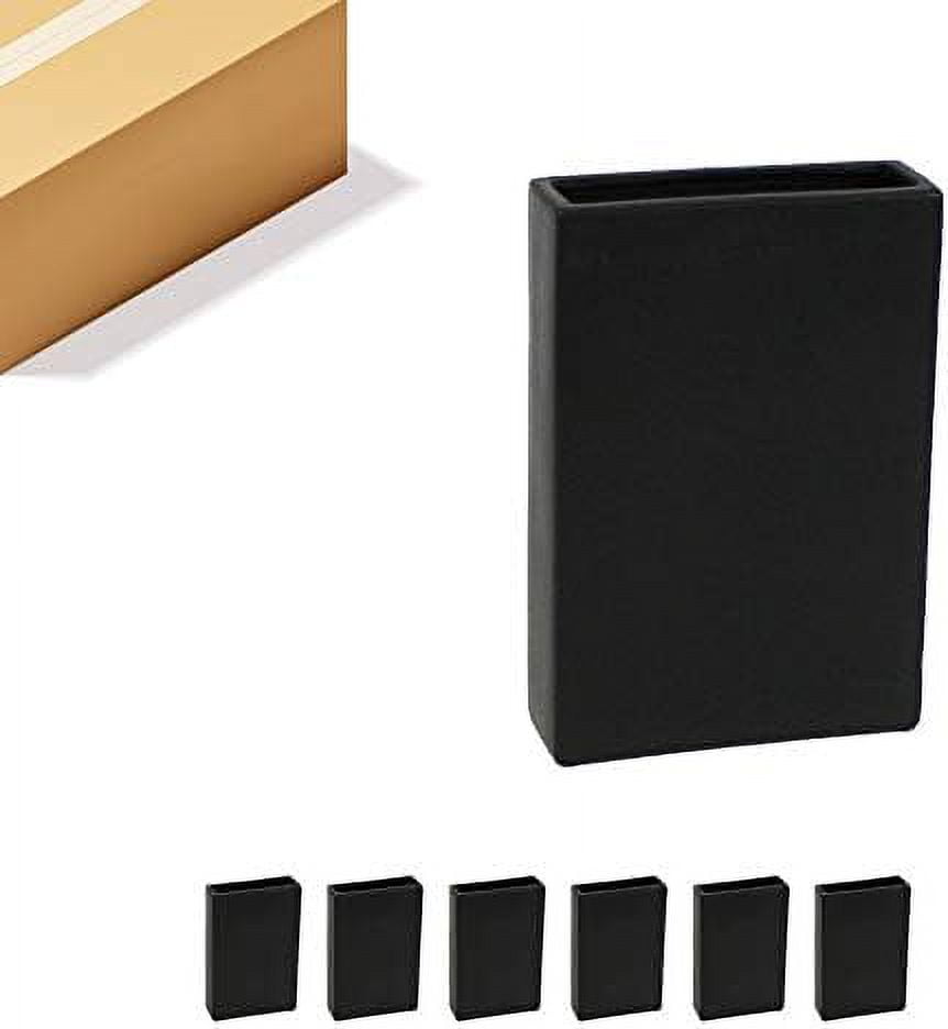 WGV Rectangle Block Ceramic Vase Bulk 8" x 2.5" x 12"H Black Tall ...