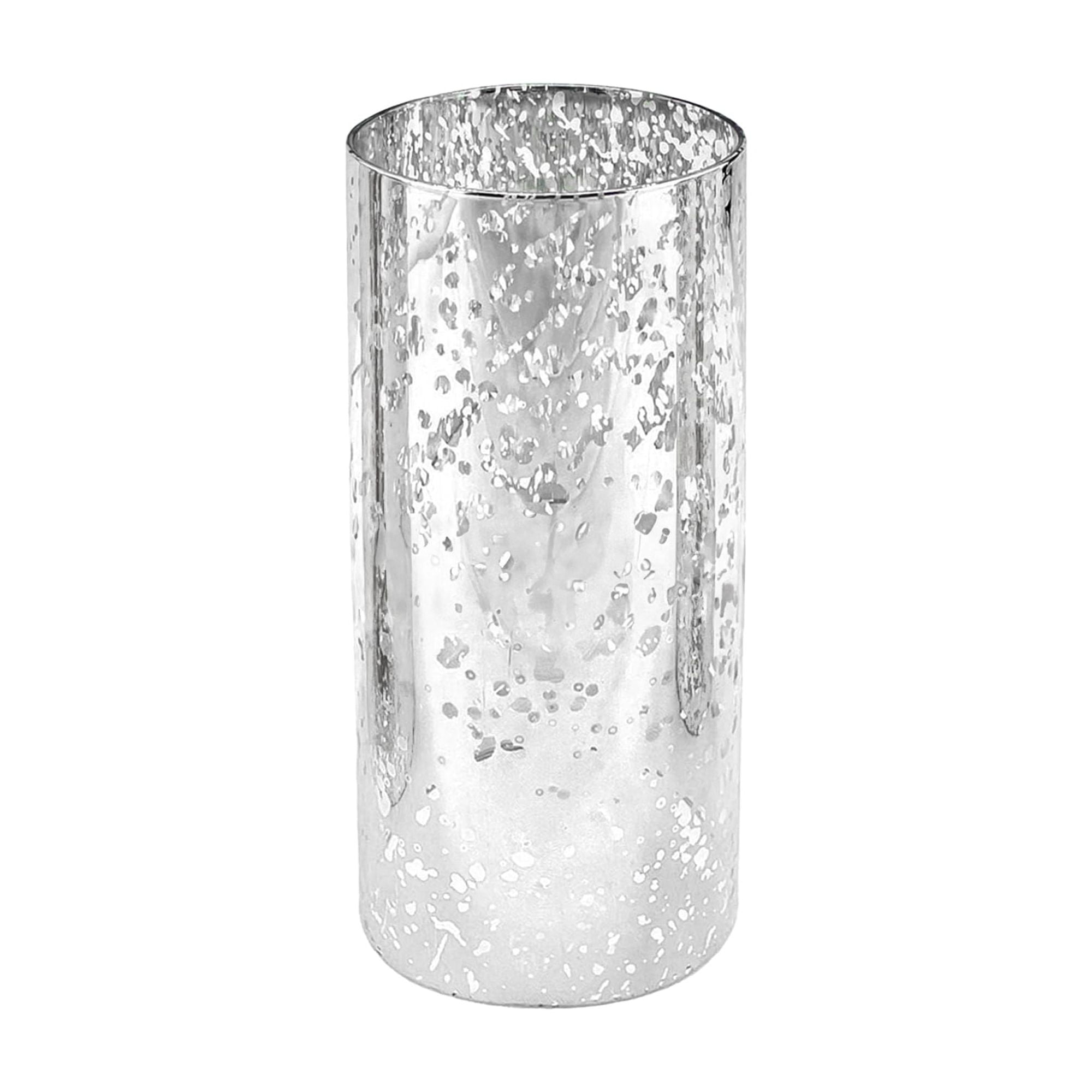 WGV Silver Speckled Glass Hurricane Candle Shade Chimney Tube - 4" Wide ...