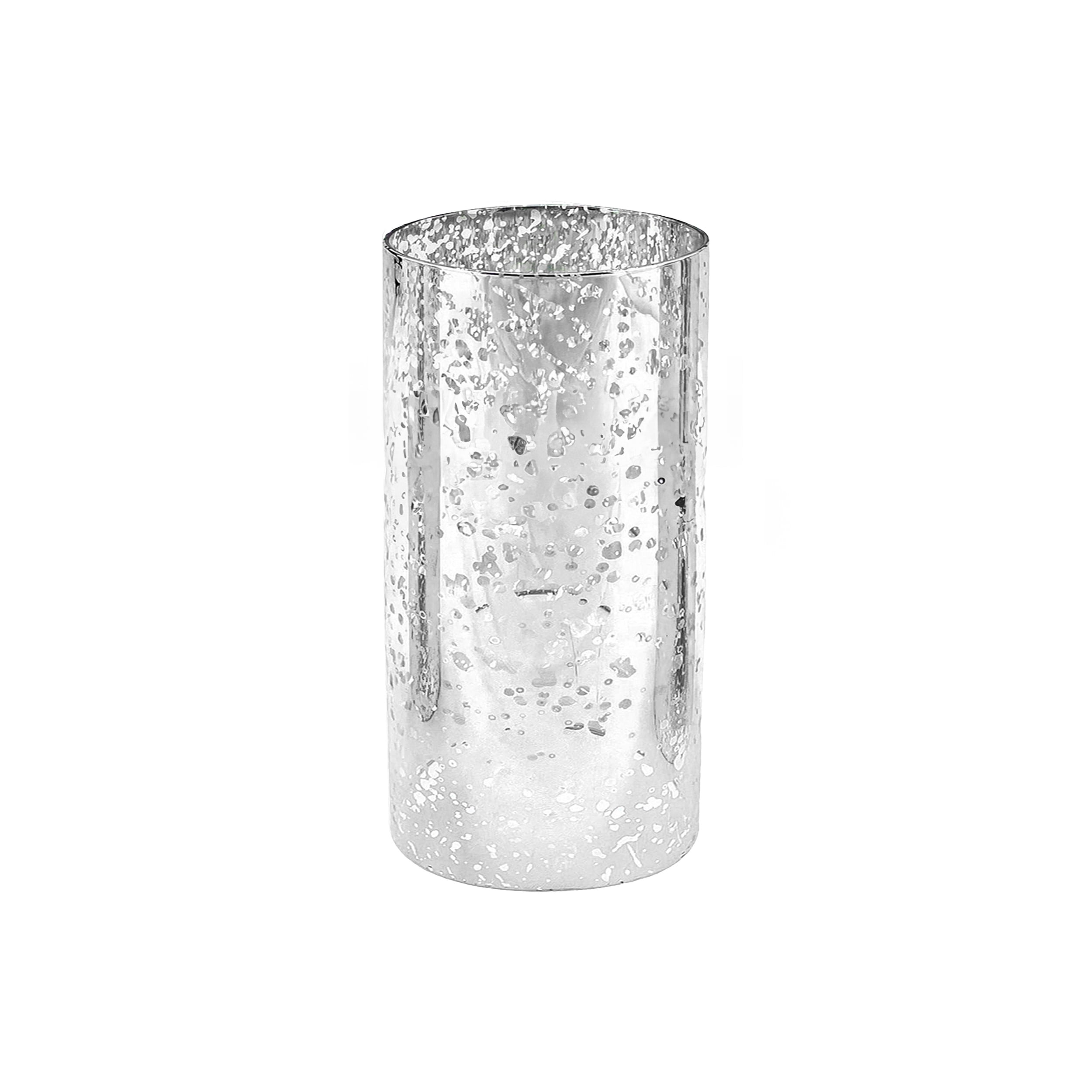 WGV Silver Speckled Glass Hurricane Candle Shade Chimney Tube - 5" Wide ...
