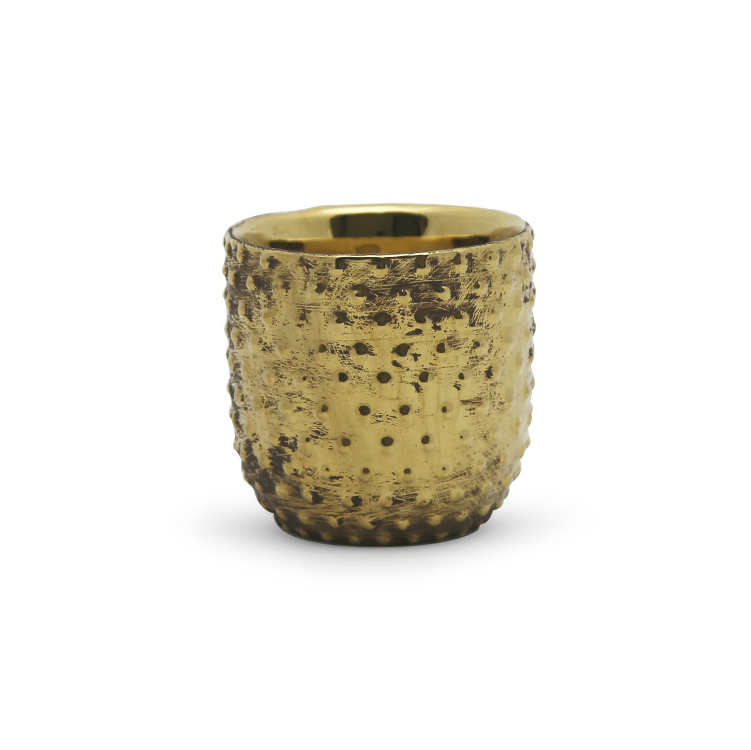 WGV Small Antique Gold Ceramic Pot - 3" Wide x 3" Height, Good quality ...