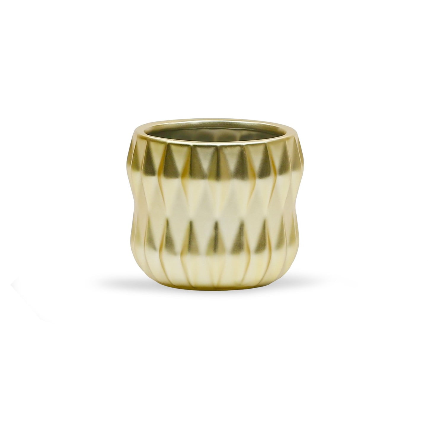 WGV Small Unique Gold Ceramic Pot- 4.5" Wide x 4" Height, Good quality ...