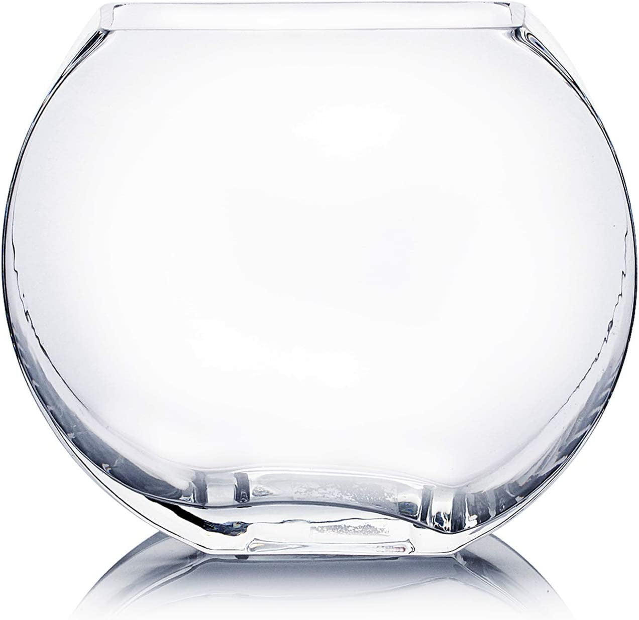 WGV Square Moon Vase, 8" x 2.5"W, 6.75" H, Clear Glass Floral Container ...
