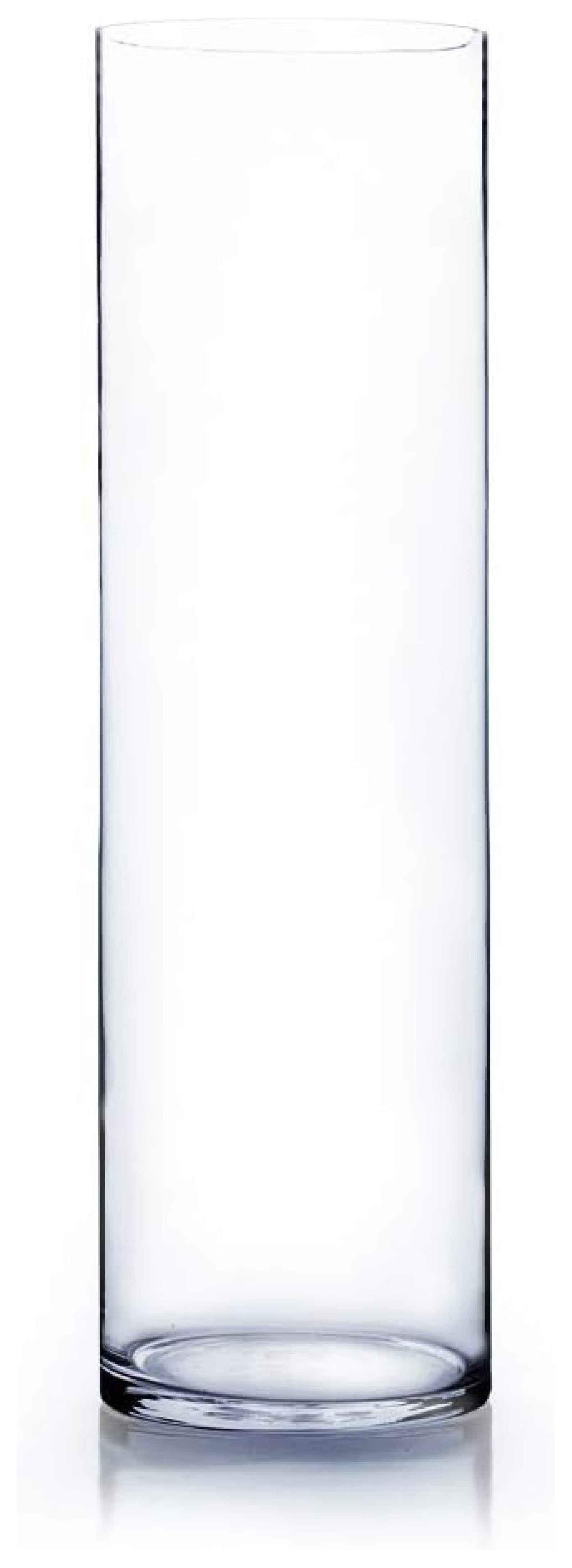 WGV Tall Cylinder Glass Vase Bulk, Open Width 7", Height 26", Clear ...