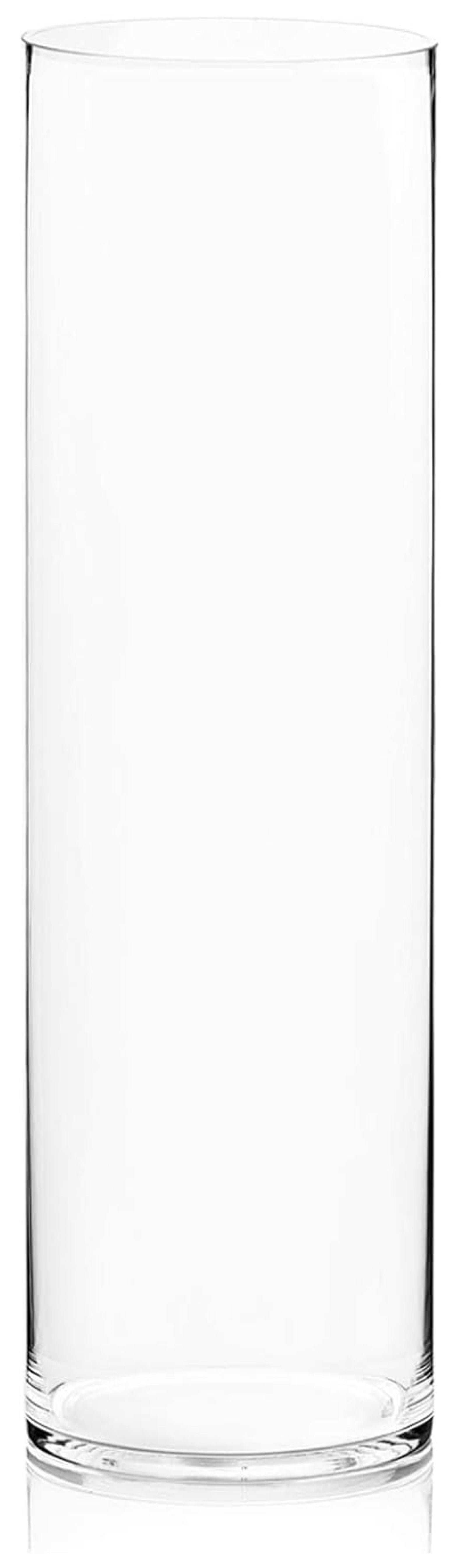 WGV Tall Cylinder Glass Vase, Open Width 8", Height 28", Clear Large ...