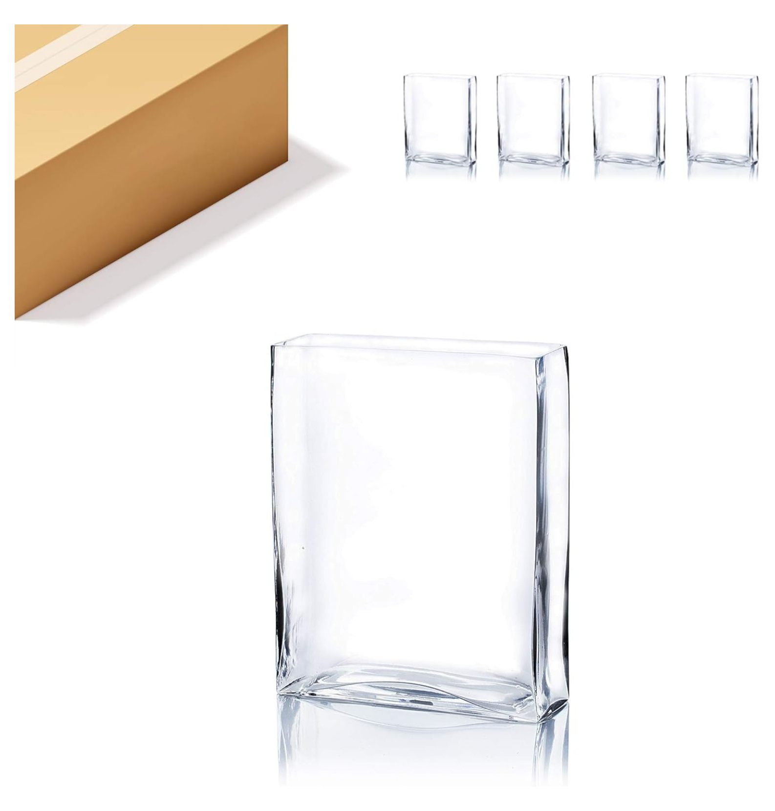 WGV Tall Rectangle Block Vase Bulk, Width 2", Length 8", Height 10 ...