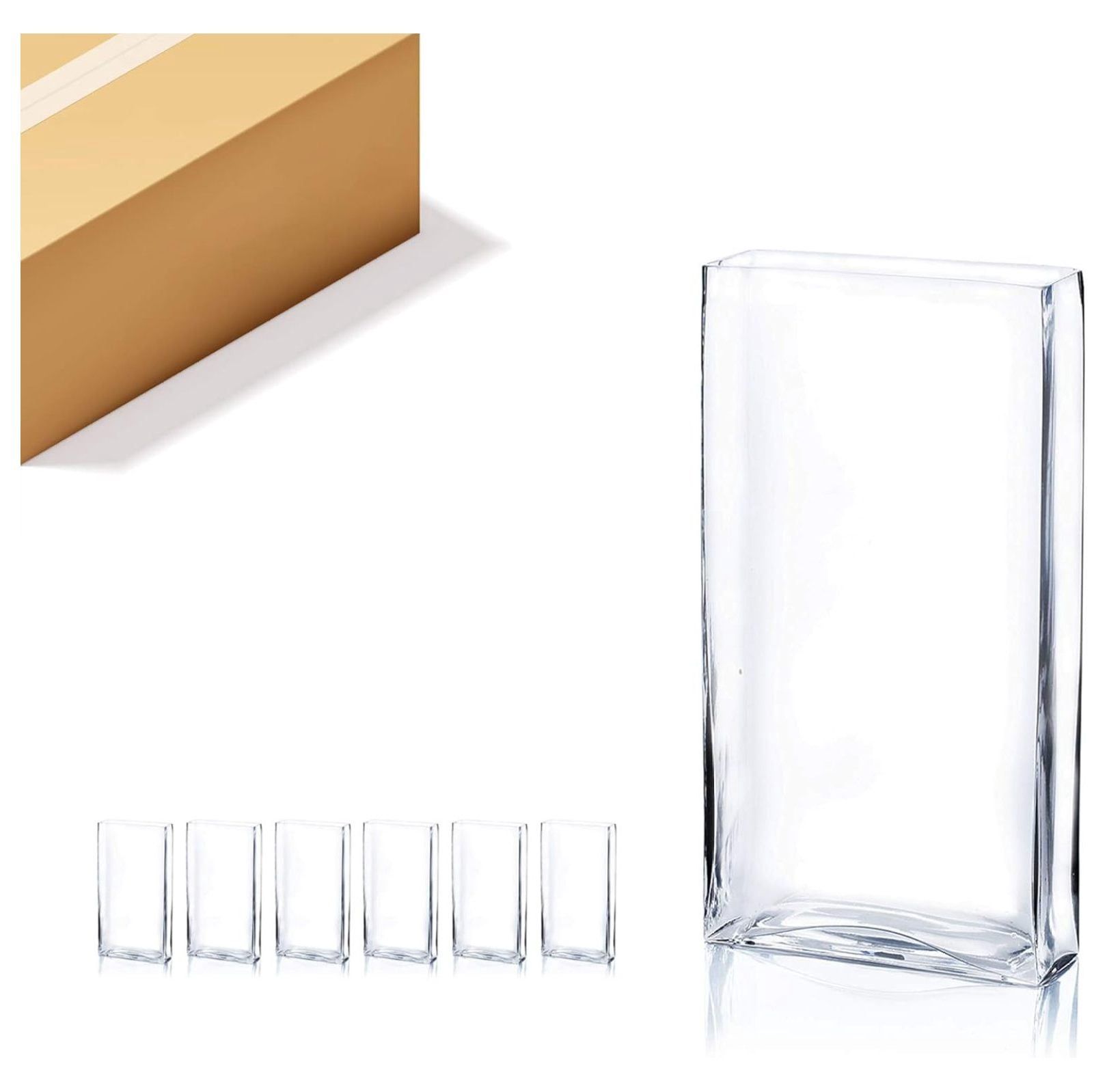 WGV Tall Rectangle Block Vase Bulk, Width 6", Length 2", Height 12 ...