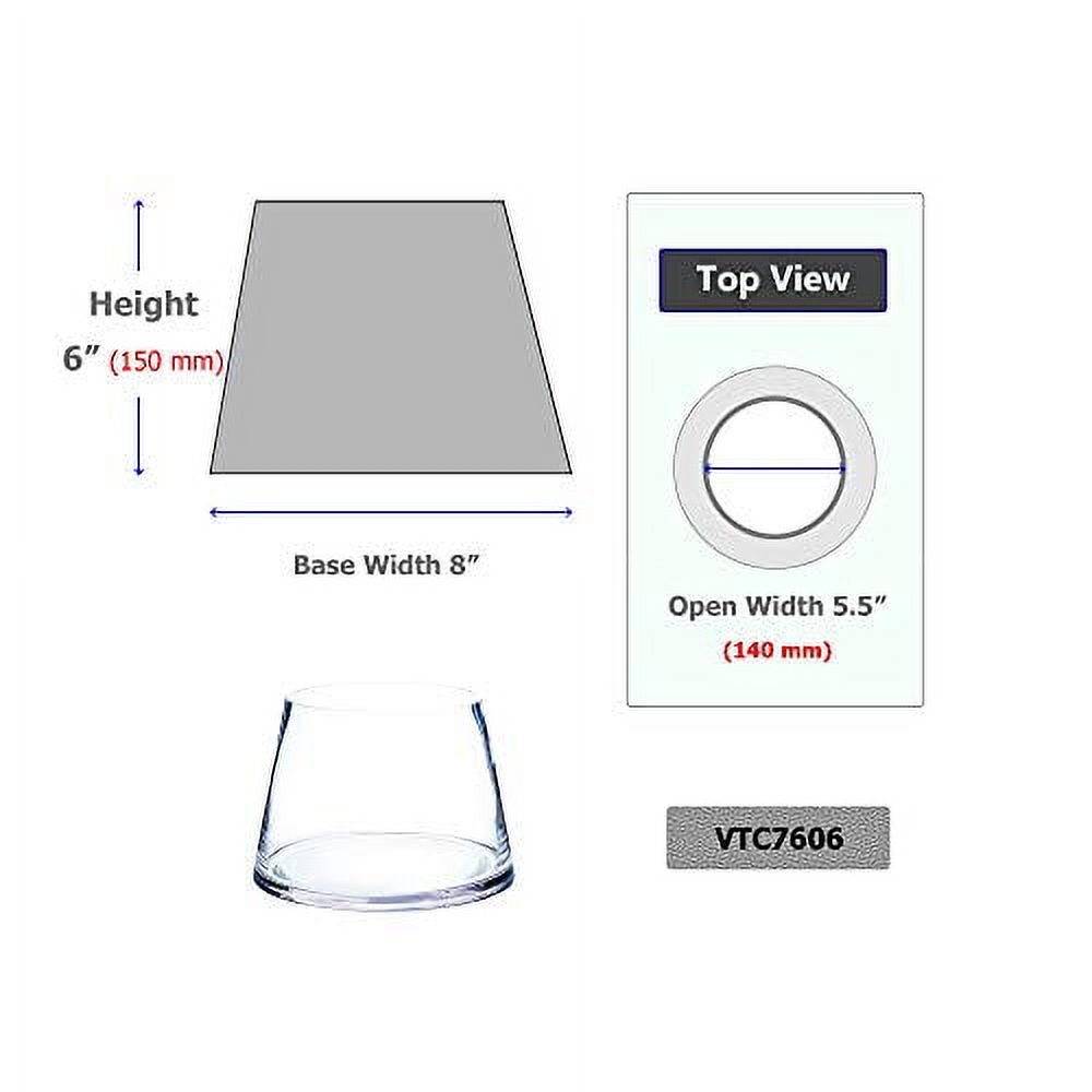 WGV Tapered Glass Vase Bulk, Width 8", Height 6", (Multiple Sizes ...