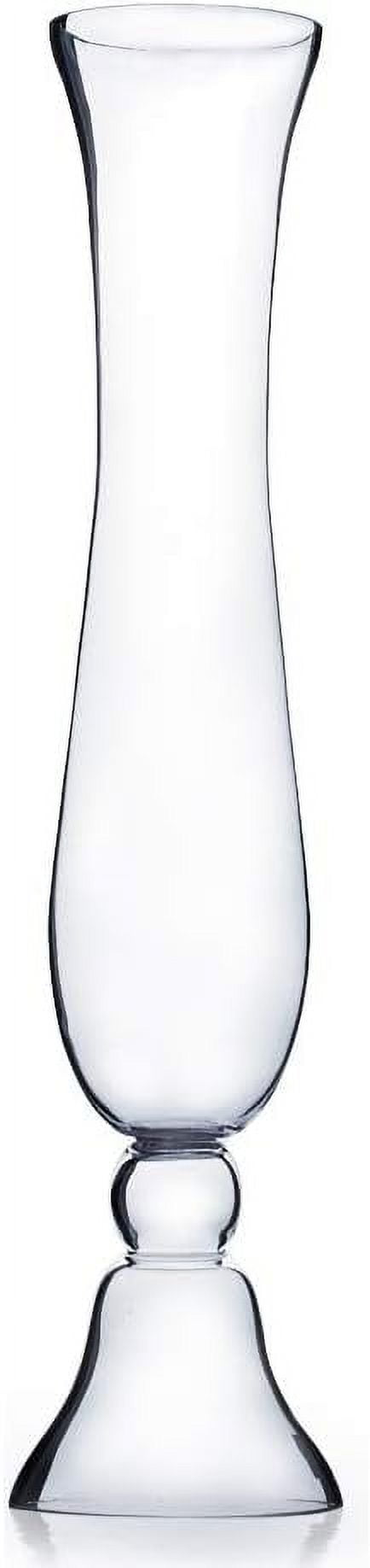 WGV Trumpet Glass Vase, Open Width 5.7", Height 30", (Multiple Sizes Choices) Clear Large Floral ...