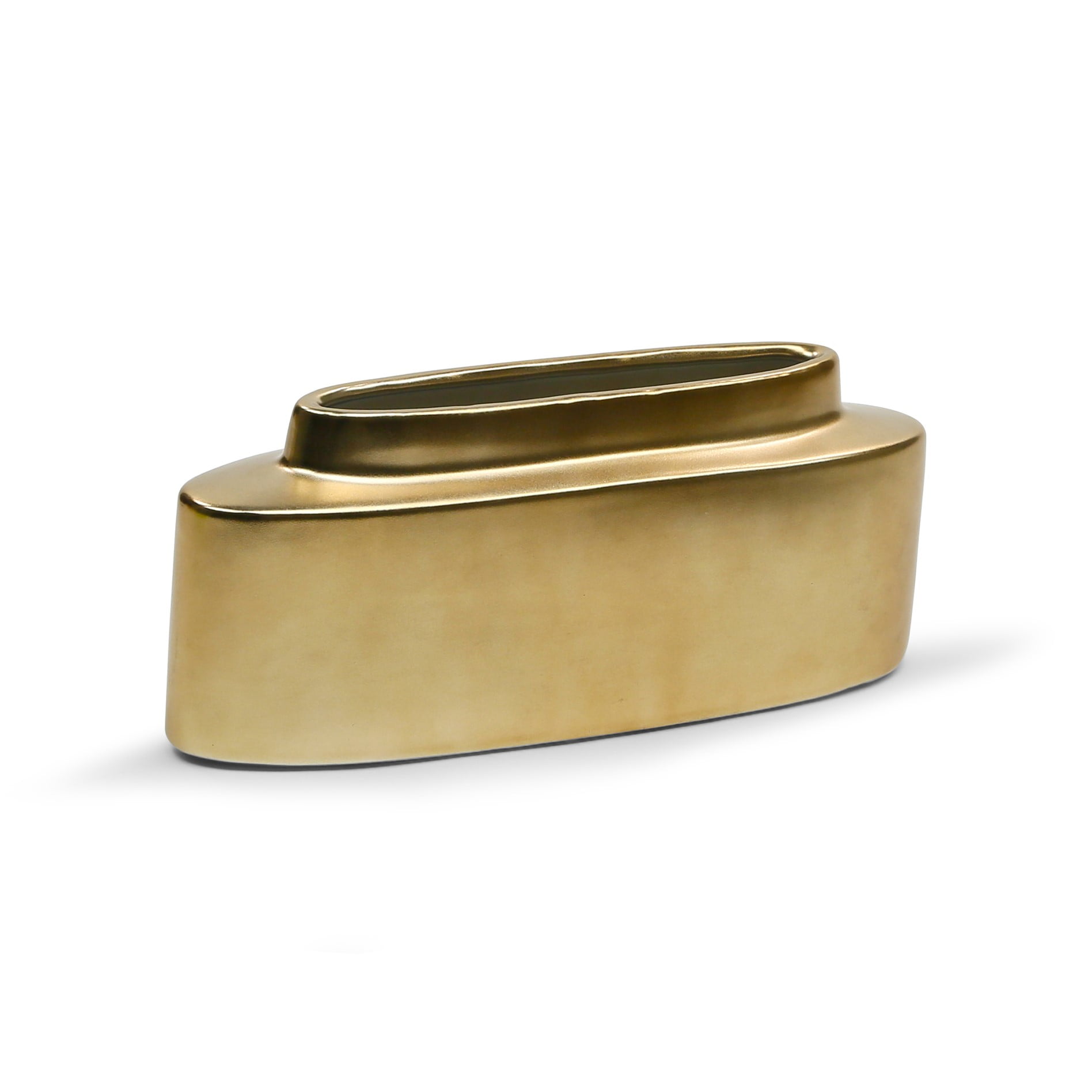 WGV Unique Gold Narrow Floral Pot - 12" Long x 5" Height, Good quality ...