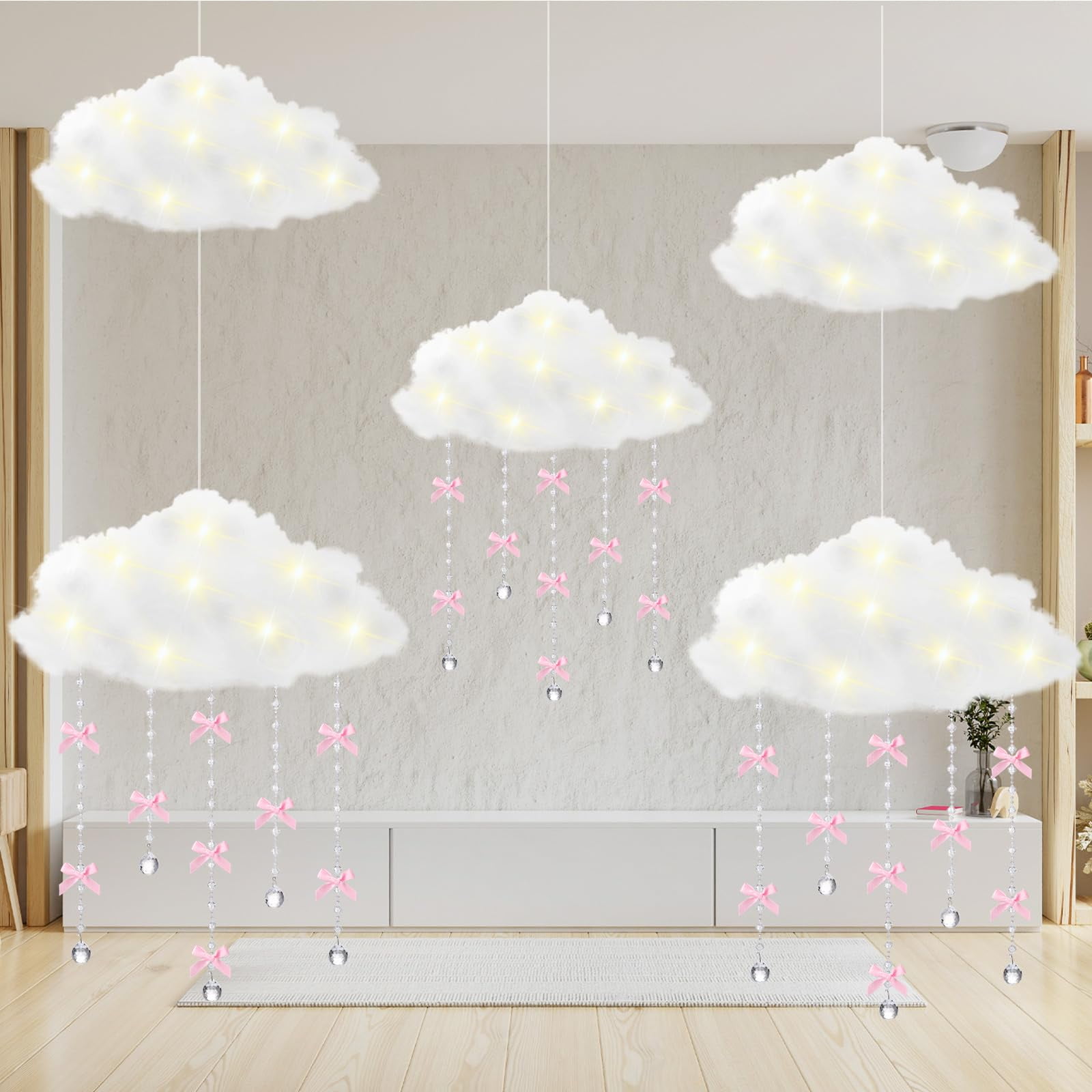 WGXX 5 Sets LED Artificial Cloud Props for Room Ceiling with Sun ...