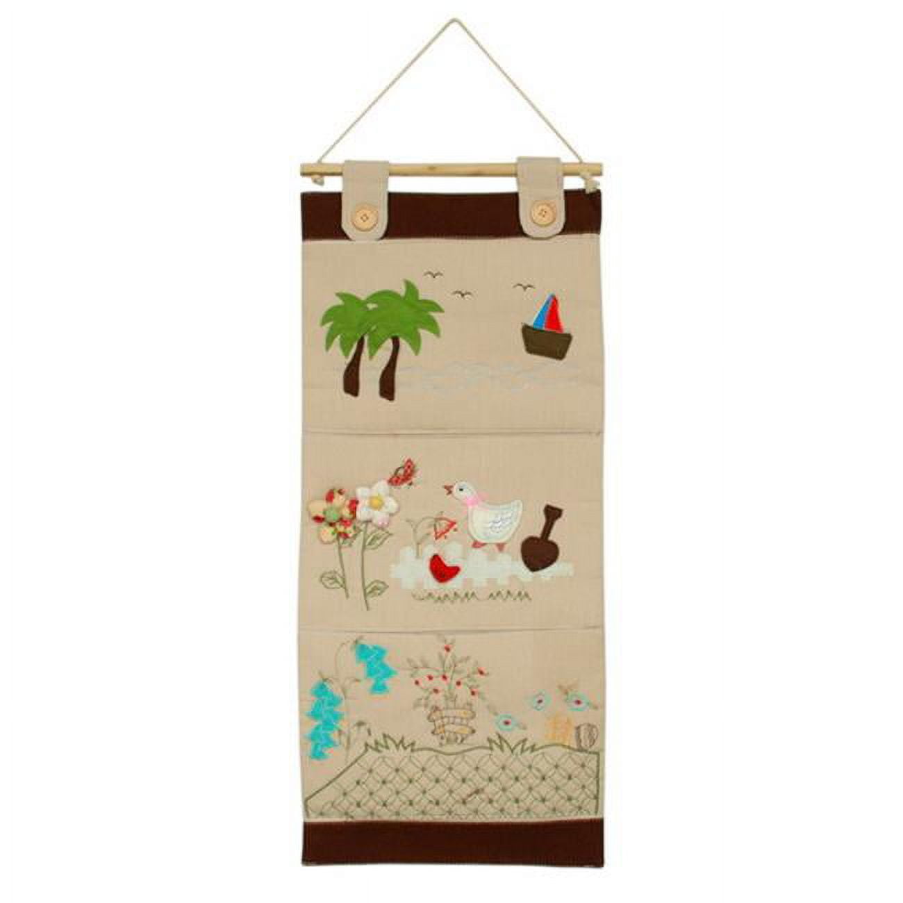 WH-LJF019-1 Duck andFlowers Ivory/Wall Hanging/Wall Pocket/Hanging ...