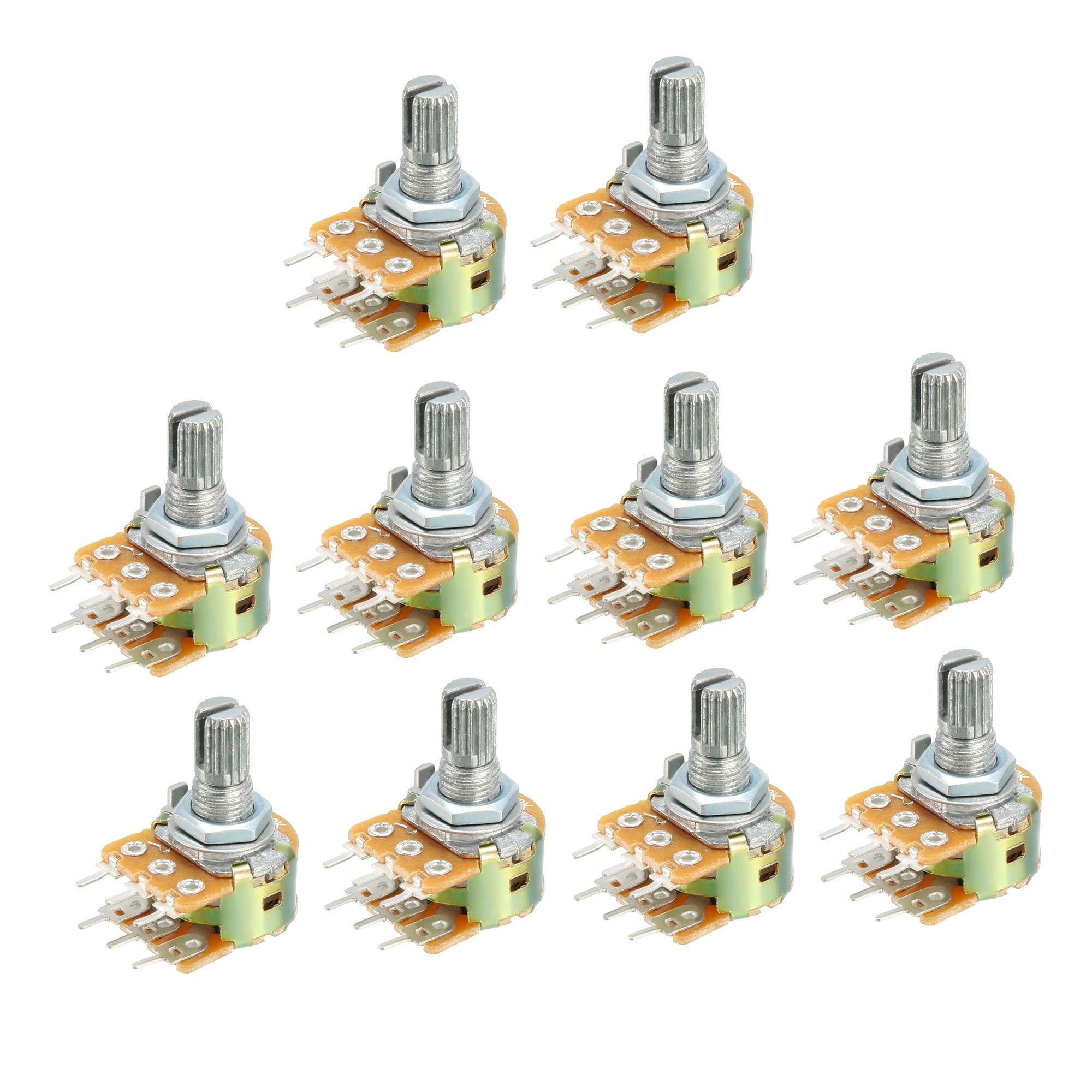 WH148 10K Ohm Variable Resistors Dual Carbon Film Potentiometer 10pcs ...