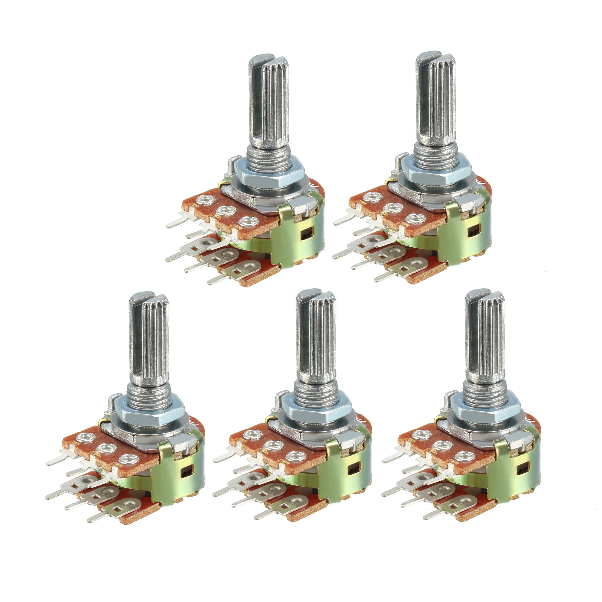WH148 500K Ohm Variable Resistors Dual Carbon Film Potentiometer 5pcs ...