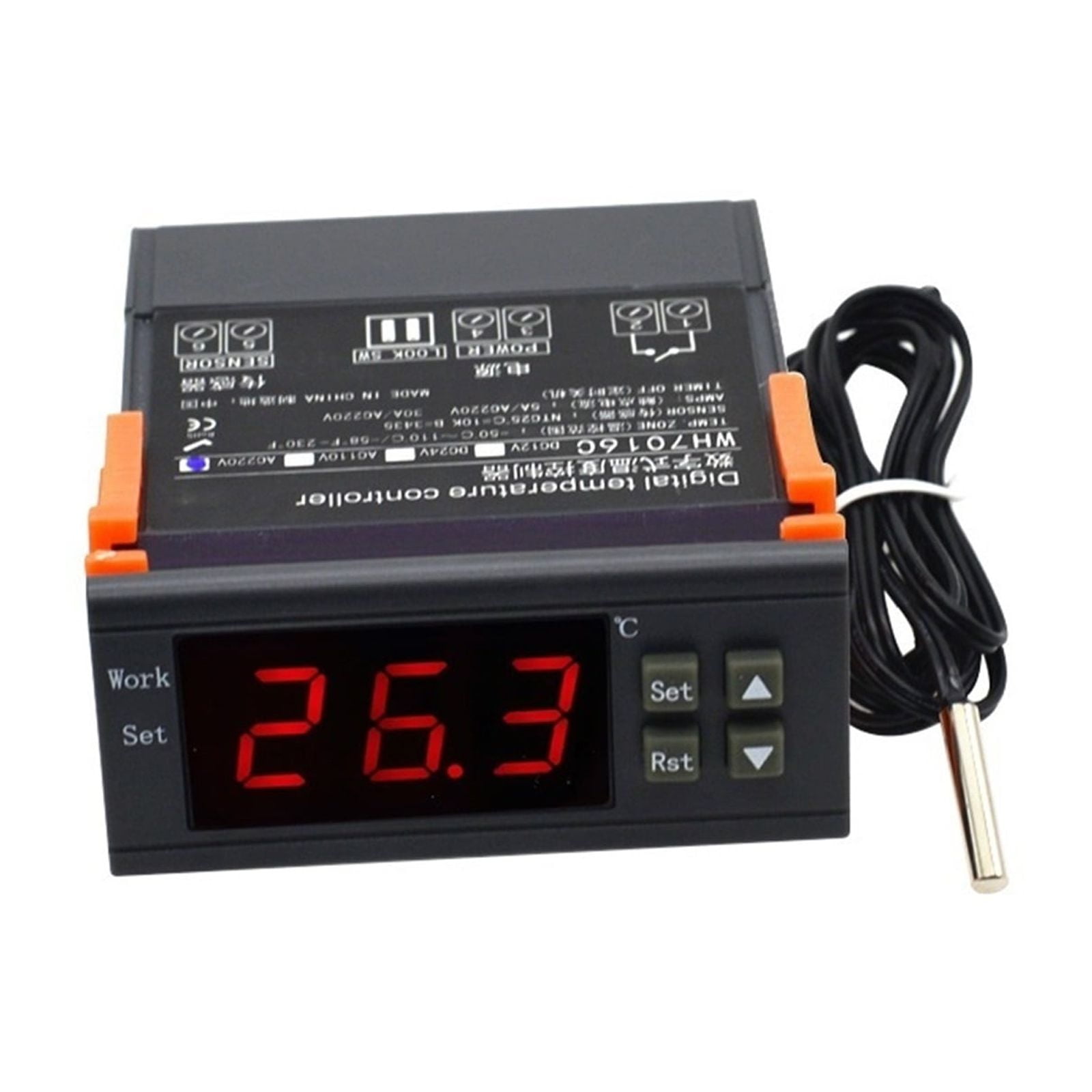 WH7016C digital display thermostat, freezer temperature controller ...