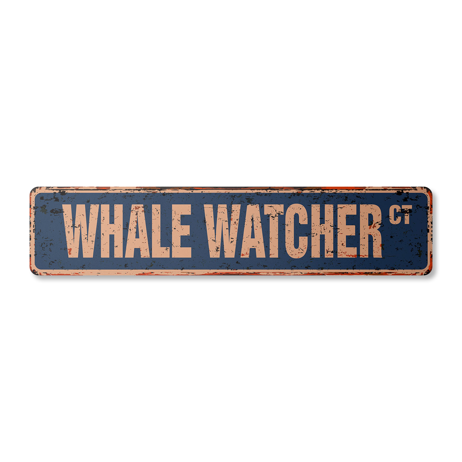 WHALE WATCHER Vintage Plastic Street Sign whales watching lover Alaskan ...