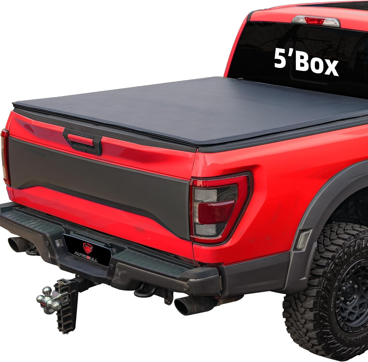 WHALEMOTOR 5ft Soft Tri Fold Tonneau Cover Compatible with 2019-2026 ...