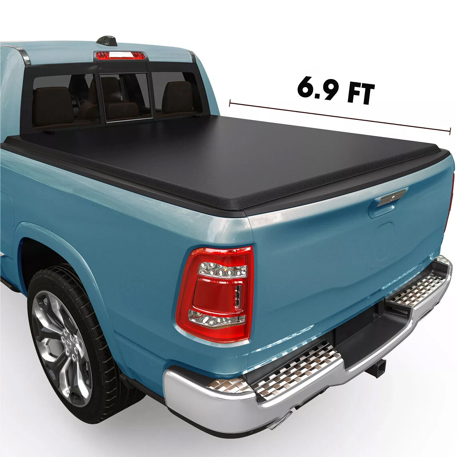 WHALEMOTOR Soft Quad Fold tonneau Cover Compatible with 2020-2025 Chevy ...