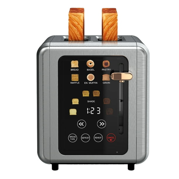 WHALL 2 Slice Touchscreen Toaster - Stainless Steel Toaster with Wide ...