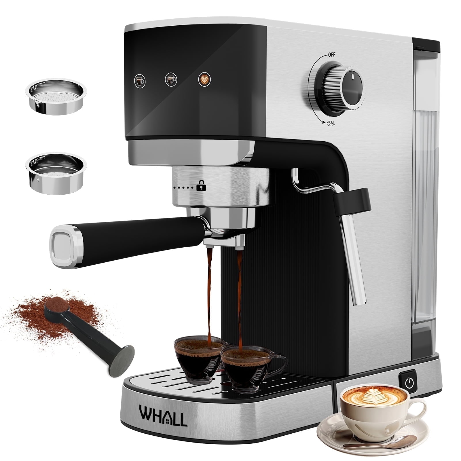 WHALL 20 Bar Touchscreen Espresso Machine & Coffee Maker – With Milk ...