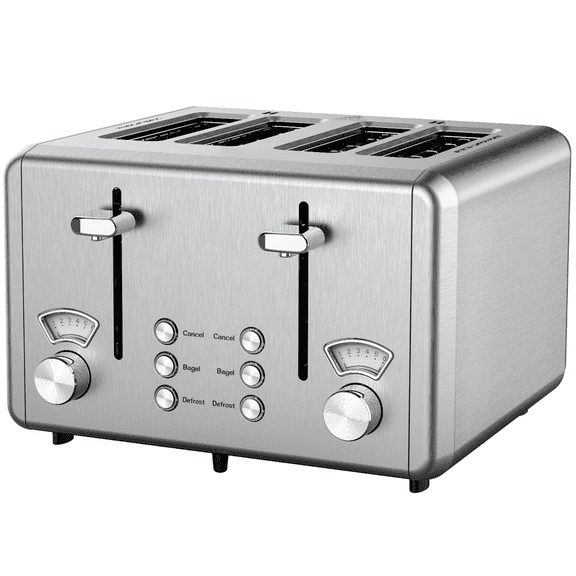 4 Slice Toaster, Ultra-Clear LED Display & Extra Wide Slots, Dual ...
