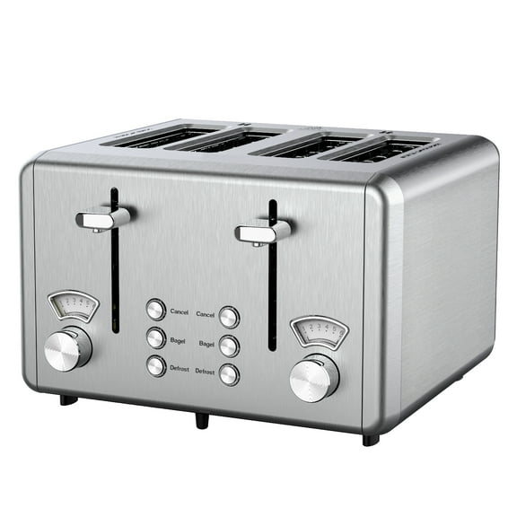 4 Slice Toaster, Ultra-Clear LED Display & Extra Wide Slots, Dual ...