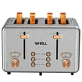 WHALL 4 Slice Toaster - Stainless Steel Bagel Toaster with Dual Control ...