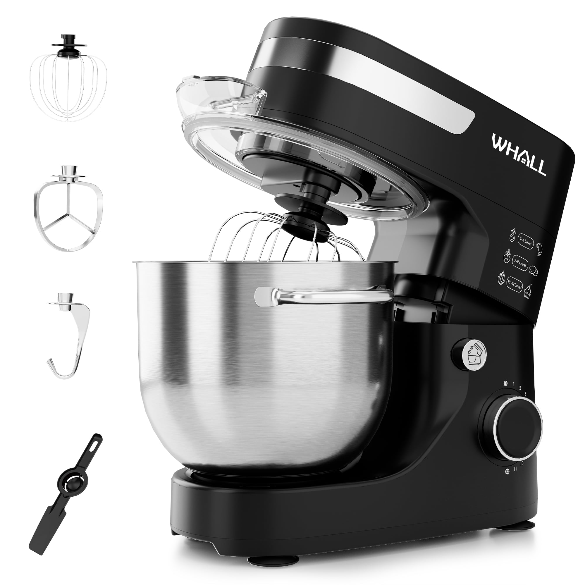 WHALL 5.5Qt 12-Speed Tilt-Head Electric Stand Mixer - Walmart.com