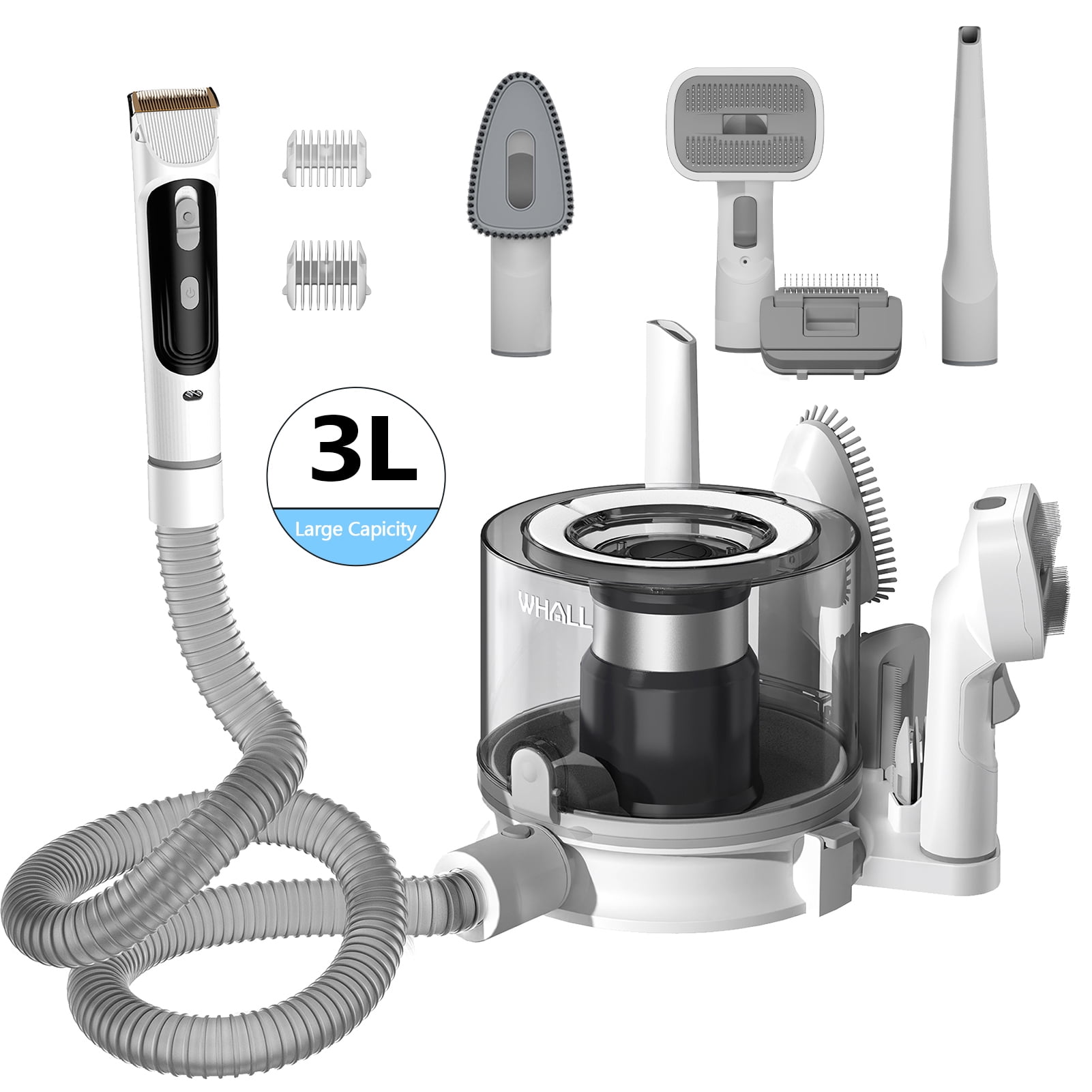 WHALL® Pet Grooming Vacuum, Fur Brush Cleaner & Shedding Remover, 3 ...