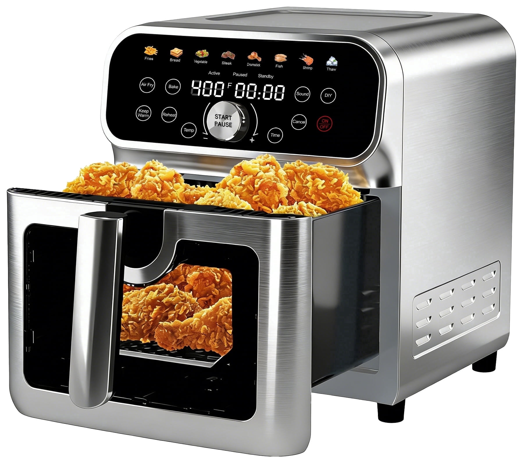 WHALLSE 6QT Air Fryer with Visual Window, 8 Preset Menus & 360° Rapid ...