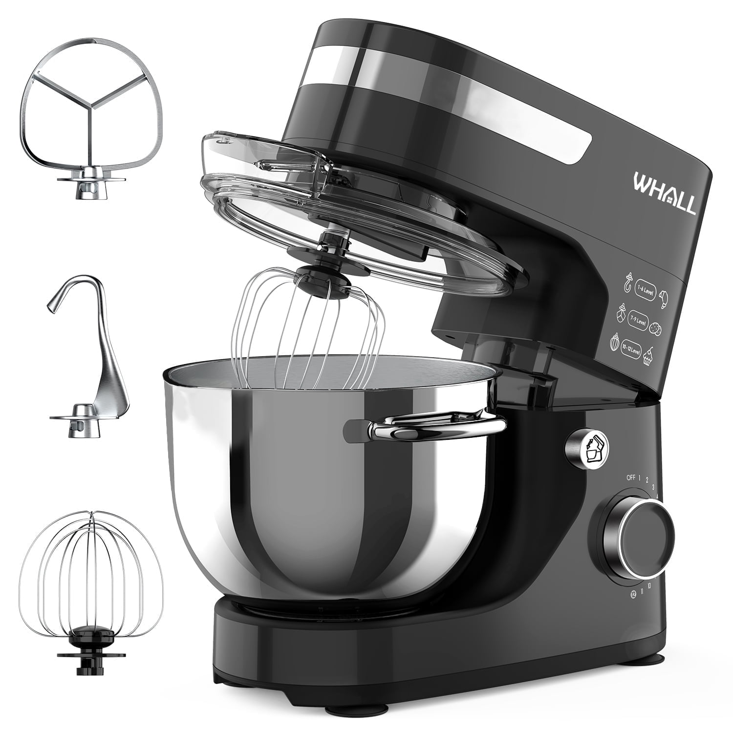 Free Shipping! WHALL Stand Mixer, 5.5QT, 12-Speed Tilt-Head Electric ...